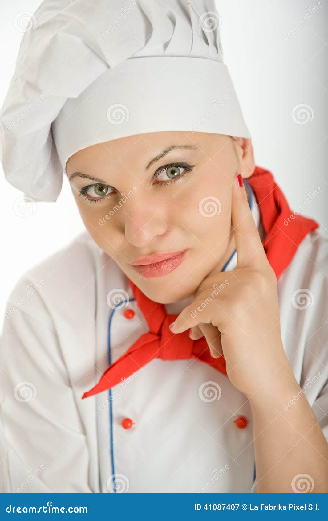 Thoughtful female chef stock image. Image of female, thinking - 41087407