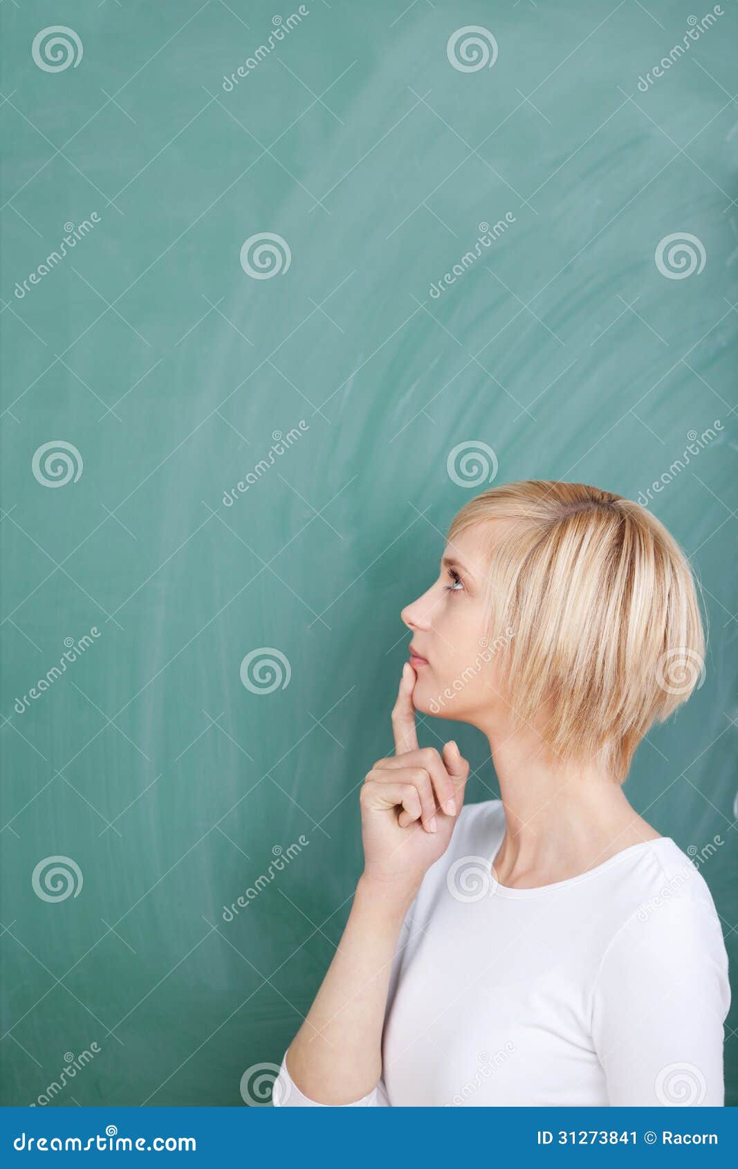 Thoughtful female student stock image. Image of blond - 31273841