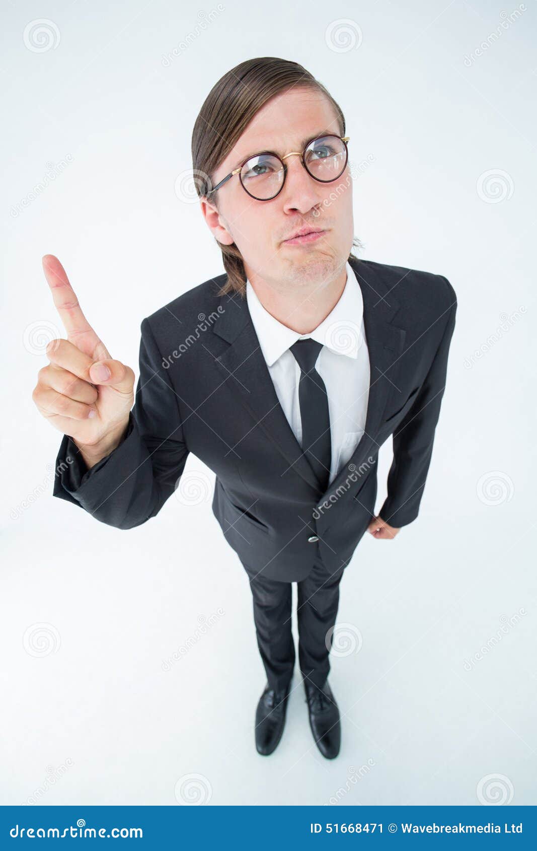 Thoughtful Geeky Businessman Stock Image - Image of businessman ...