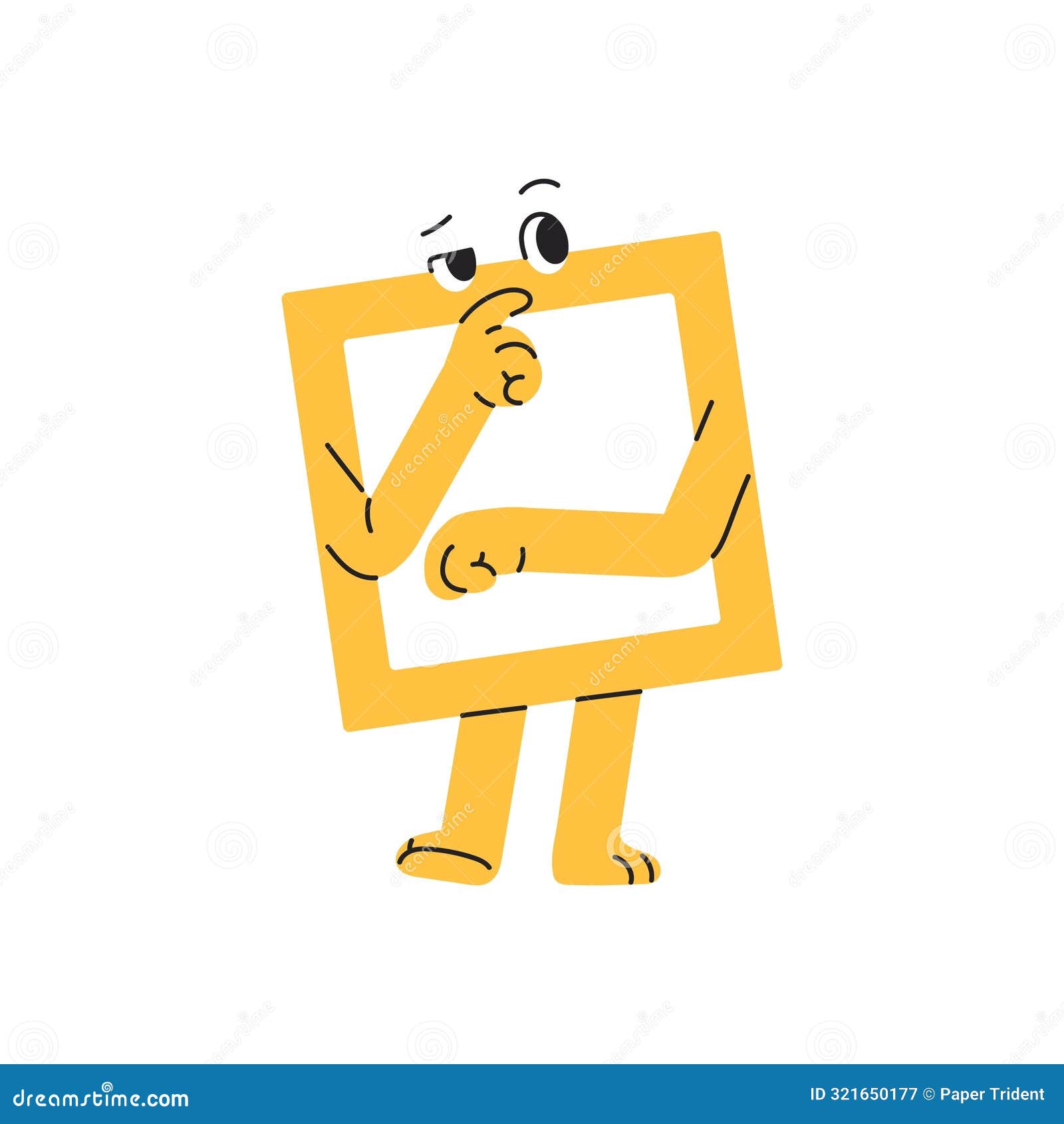 Thoughtful Geometric Shape Thinking about Question. Puzzled Rectangle ...