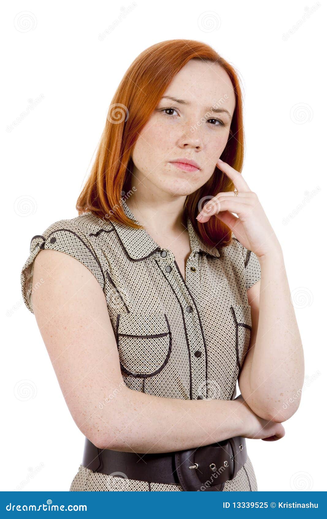 Thoughtful girl stock image. Image of young, serious - 13339525