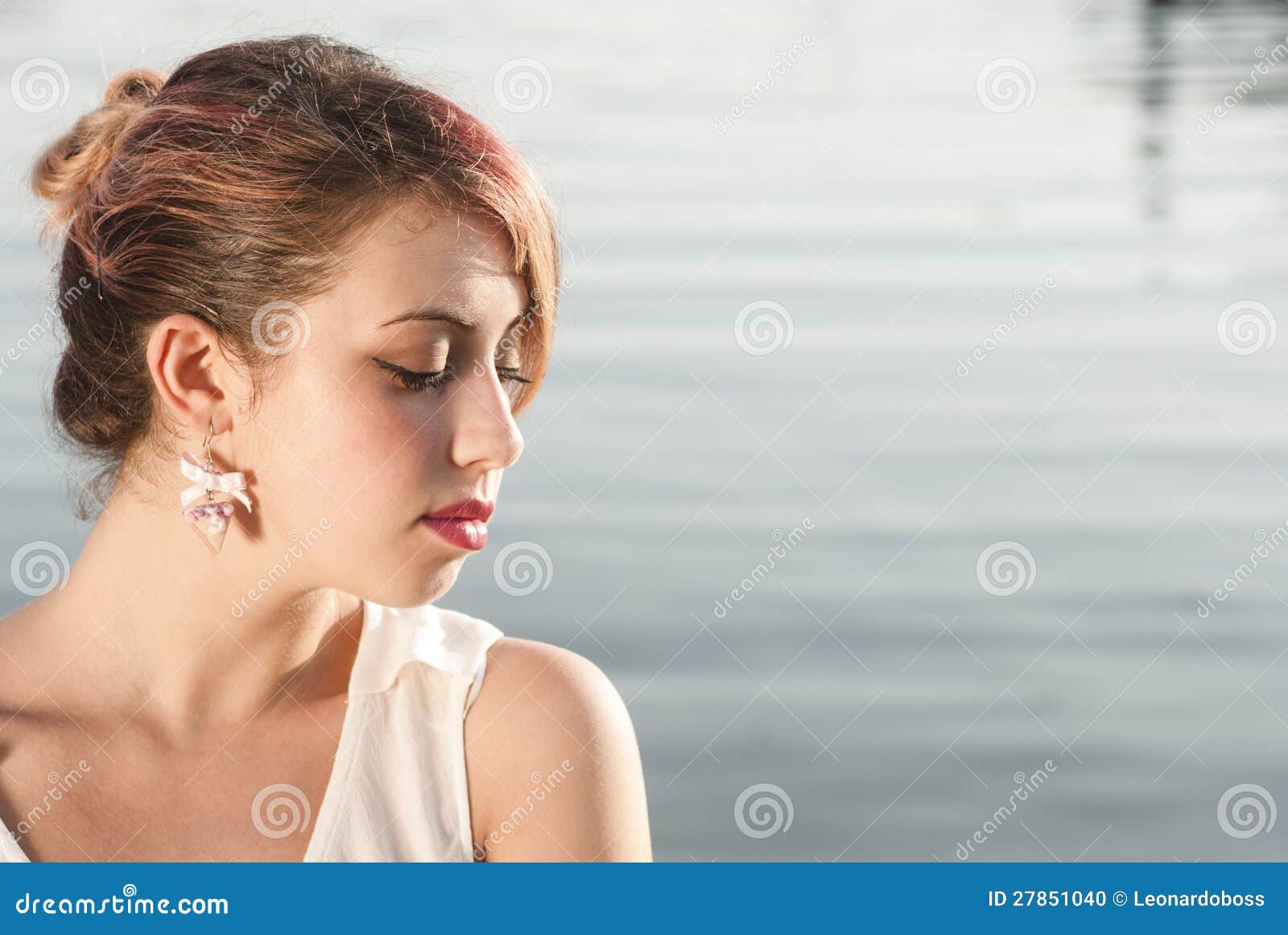 Thoughtful girl stock photo. Image of blue, beauty, female - 27851040