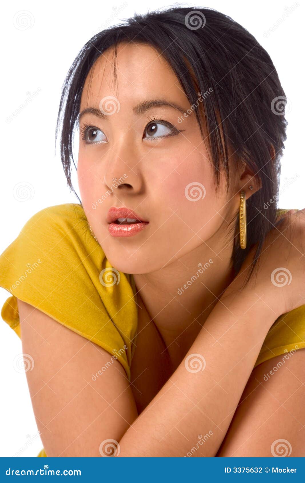 Thoughtful girl stock photo. Image of brunet, beautiful - 3375632