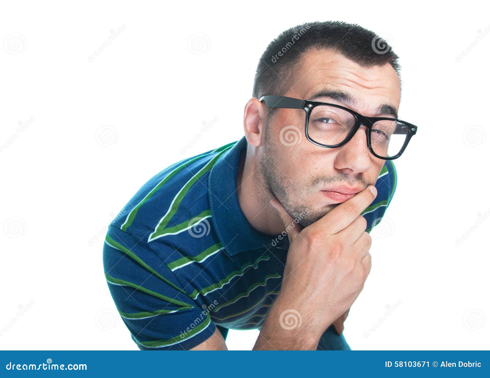 Thoughtful guy stock image. Image of contemplating, pensive - 58103671