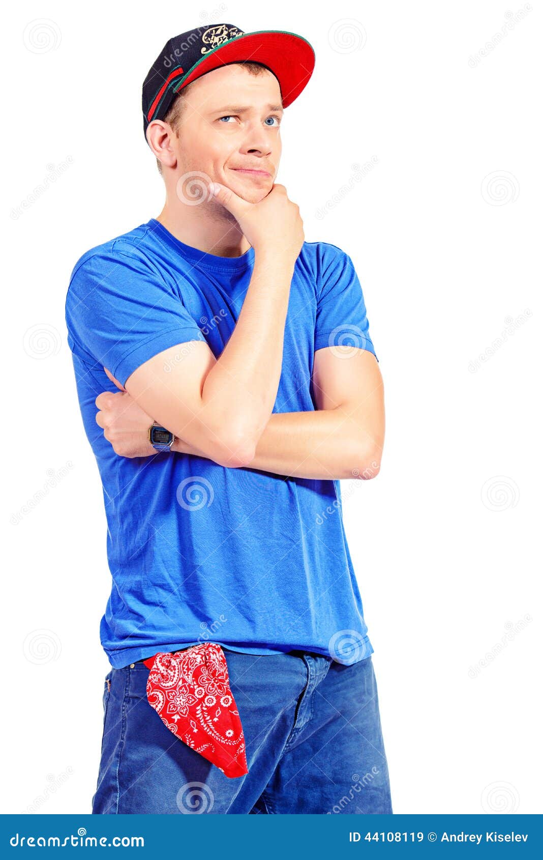 Thoughtful guy stock image. Image of white, portrait - 44108119