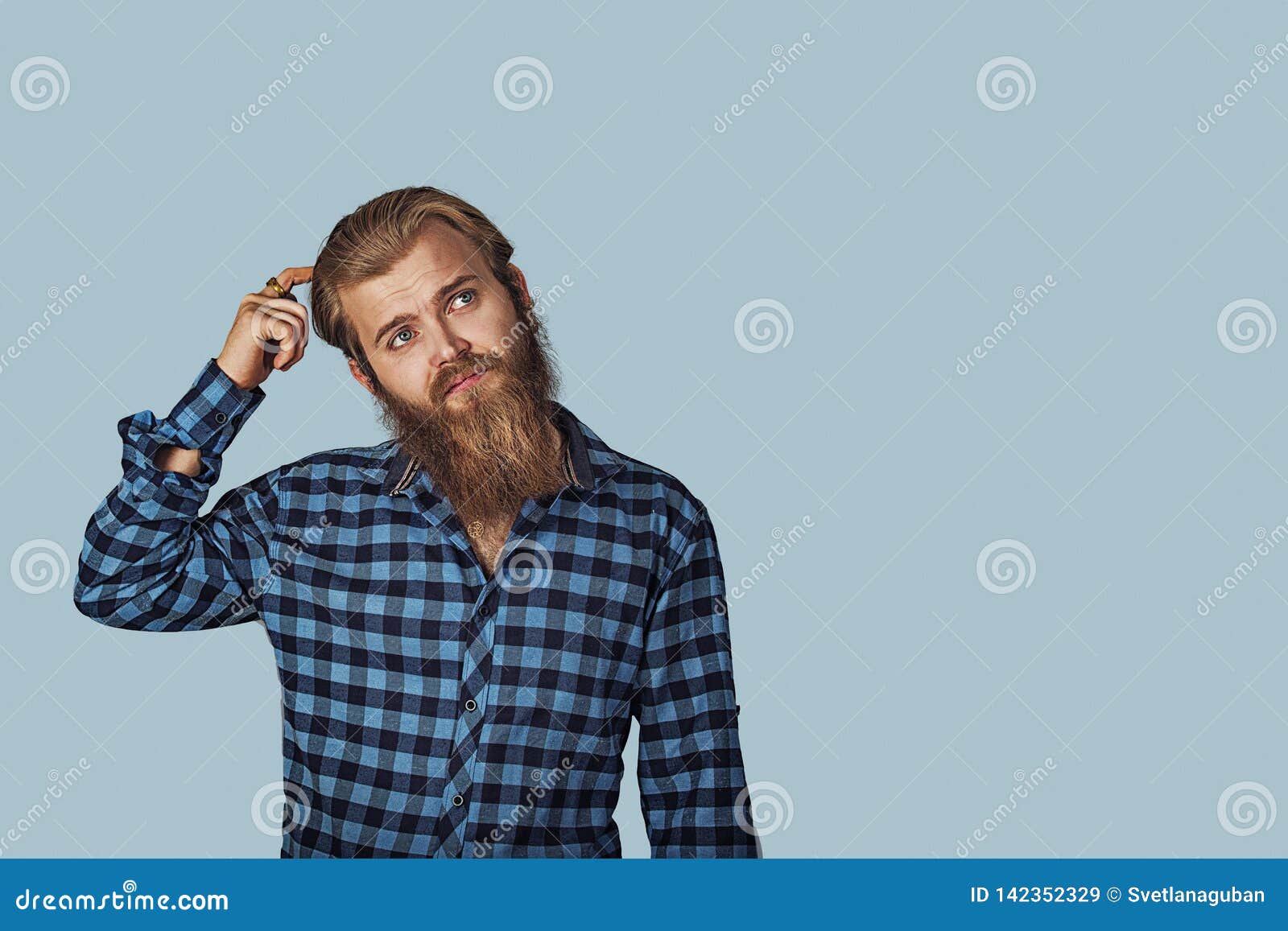 Thoughtful Guy Scratching Head Solving a Problem Stock Image - Image of ...