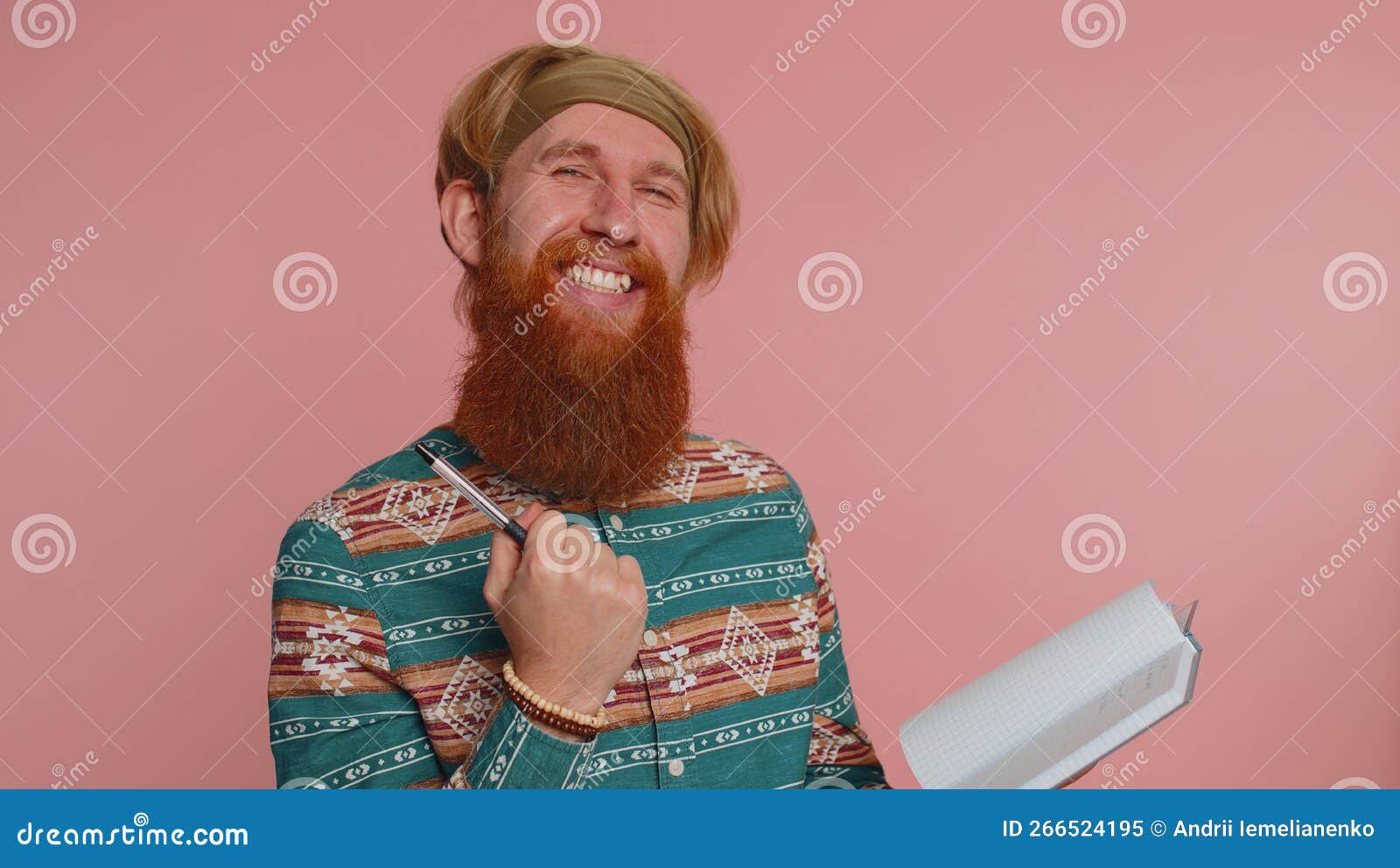 Thoughtful Journalist Man Making Notes, Writing Down Thoughts with Pen ...