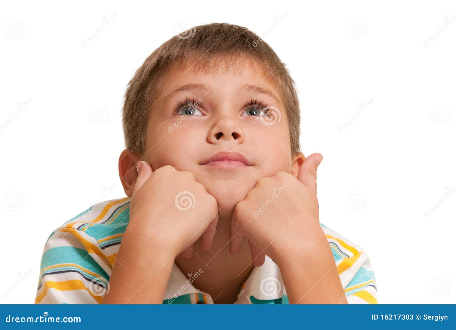 Thoughtful Kid with Great Eyelashes Stock Image - Image of indoor ...