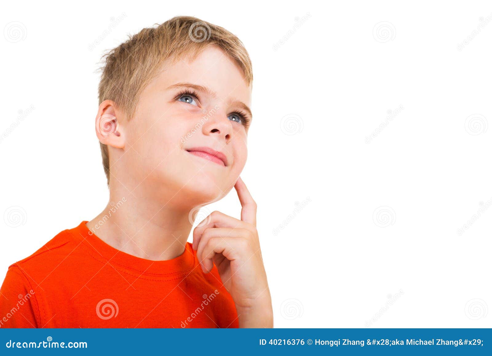 Thoughtful little boy stock photo. Image of daydreaming - 40216376