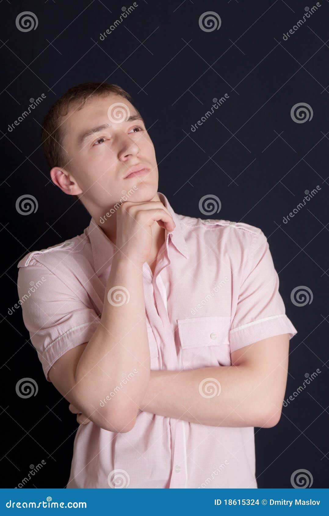 The thoughtful man stock photo. Image of male, person - 18615324