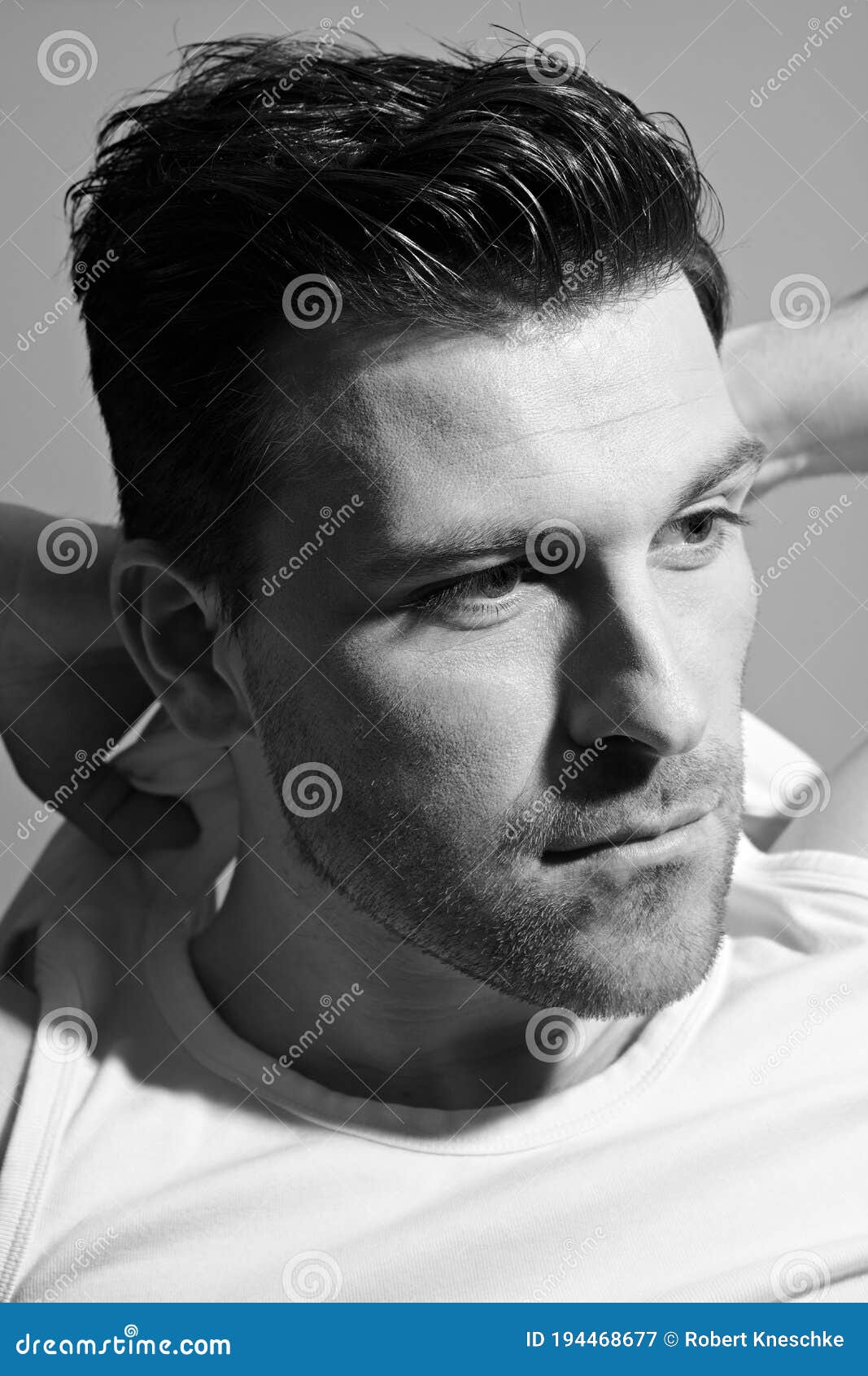 Thoughtful man stock image. Image of beauty, sunny, pensive - 194468677