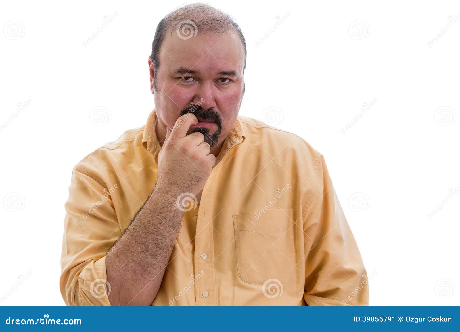 Thoughtful Man Chewing His Finger As he Debates Stock Image - Image of ...