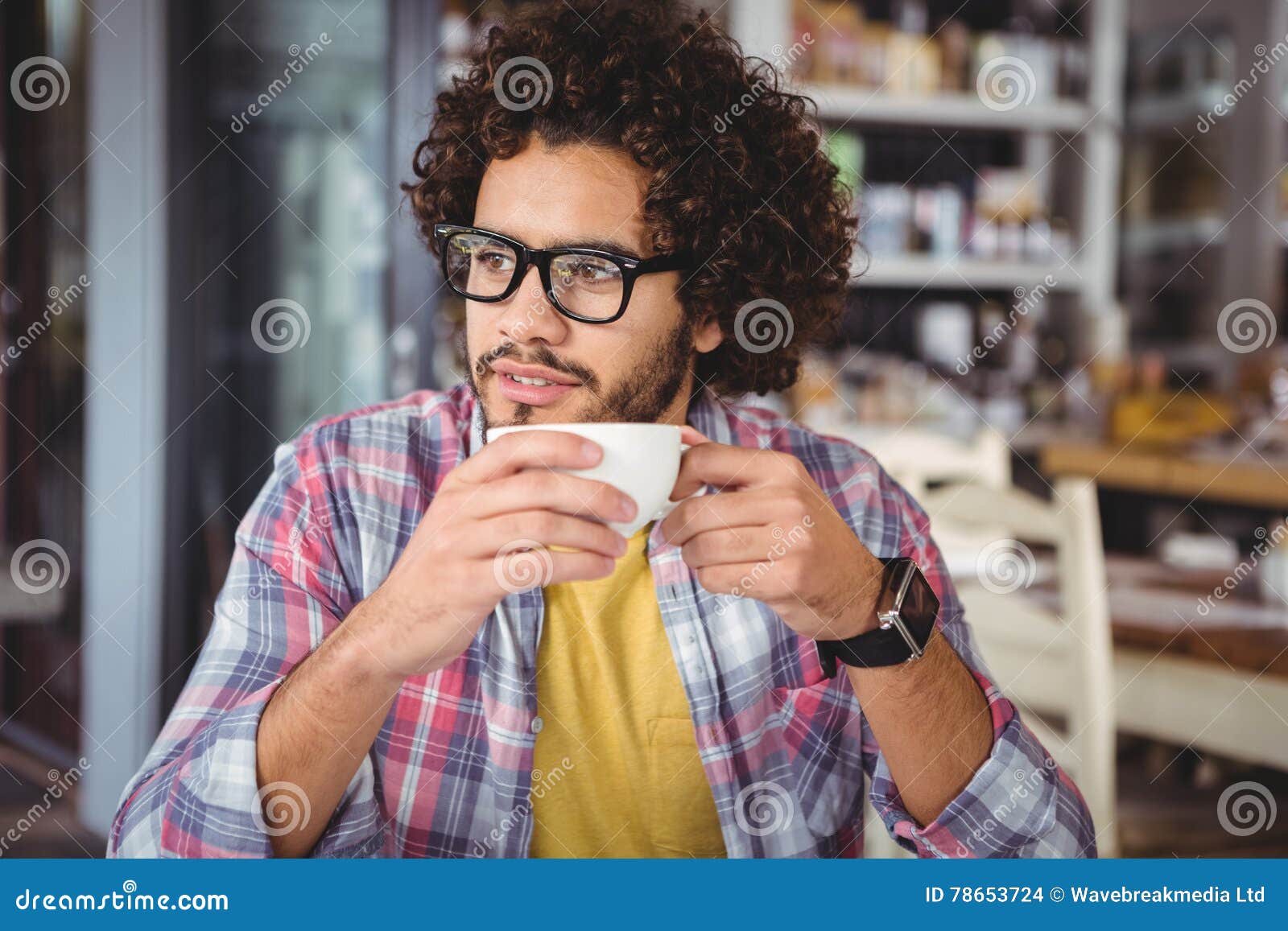 Thoughtful Man Having Coffee Stock Photo - Image of refreshment ...