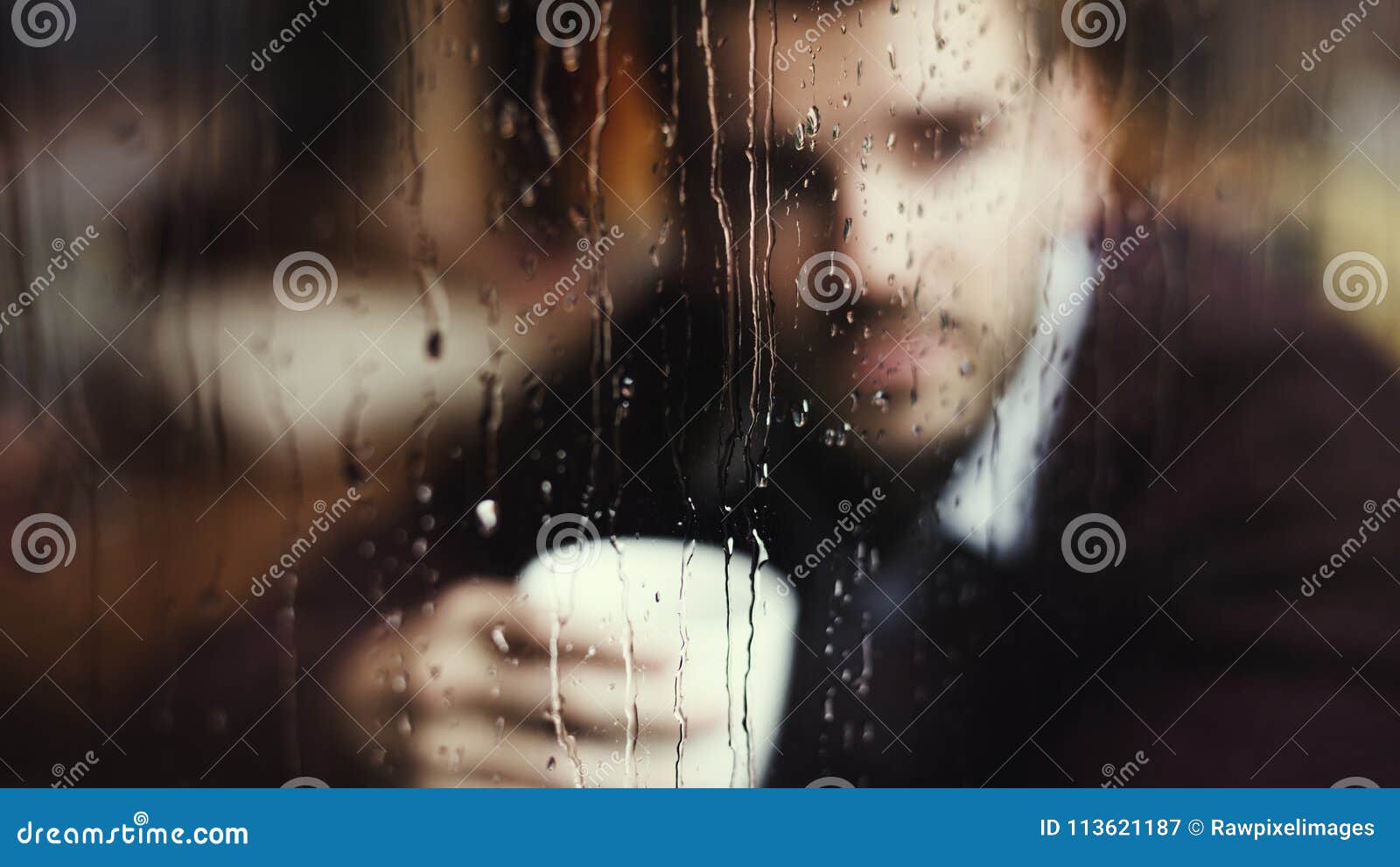 Thoughtful Man Looking Out the Window Stock Image - Image of thinking ...