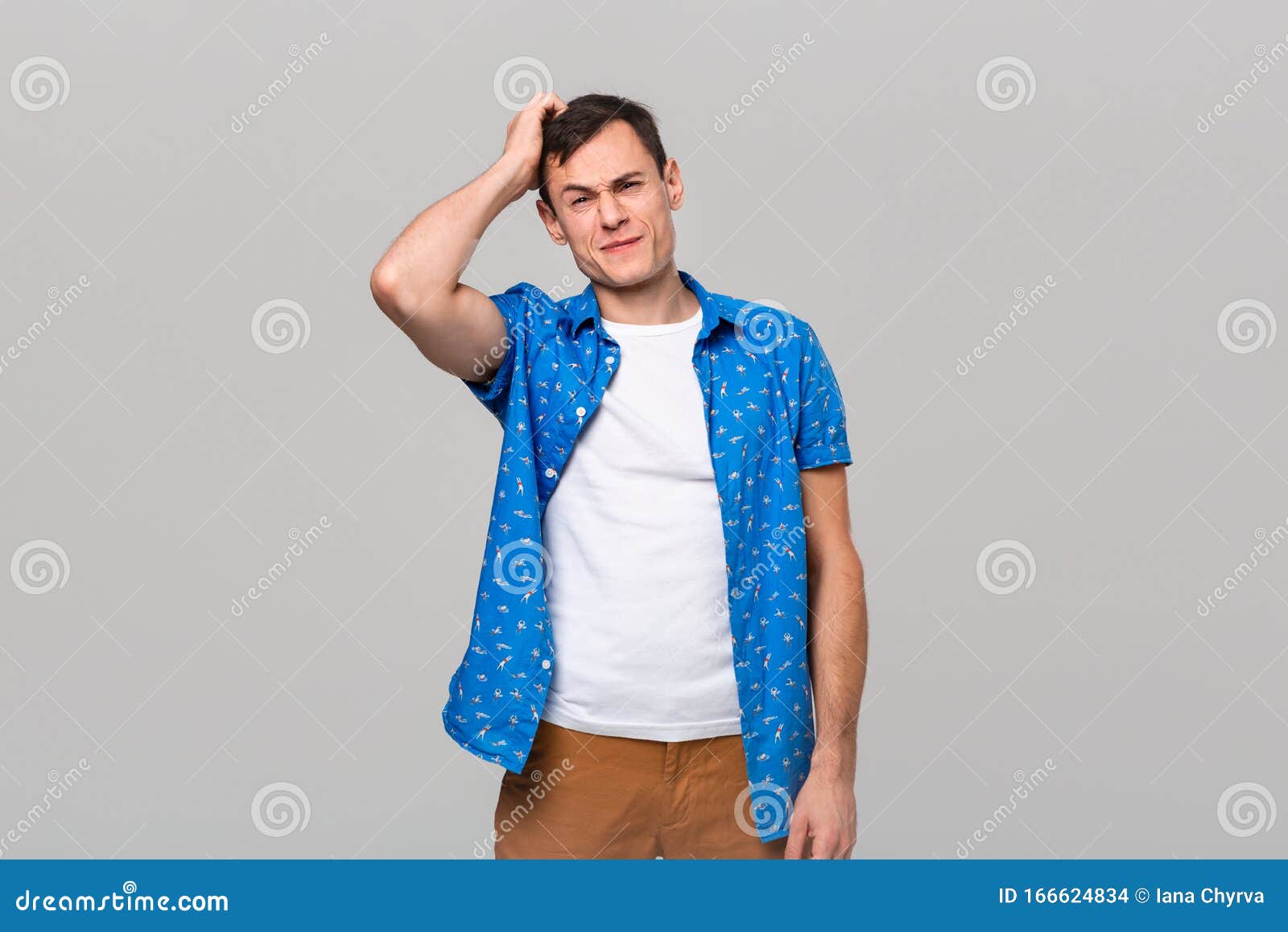 Thoughtful Man Scratching Head Thinking How Solve Problems Stock Photo ...