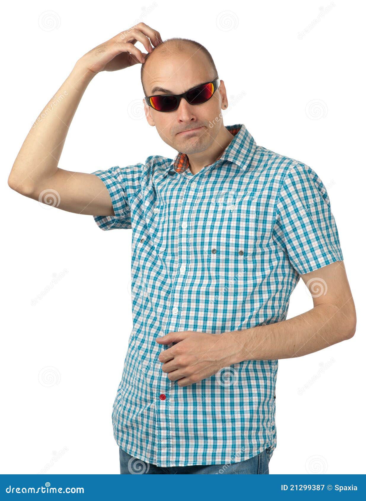 Thoughtful Man Scratching His Head Stock Image - Image of people ...