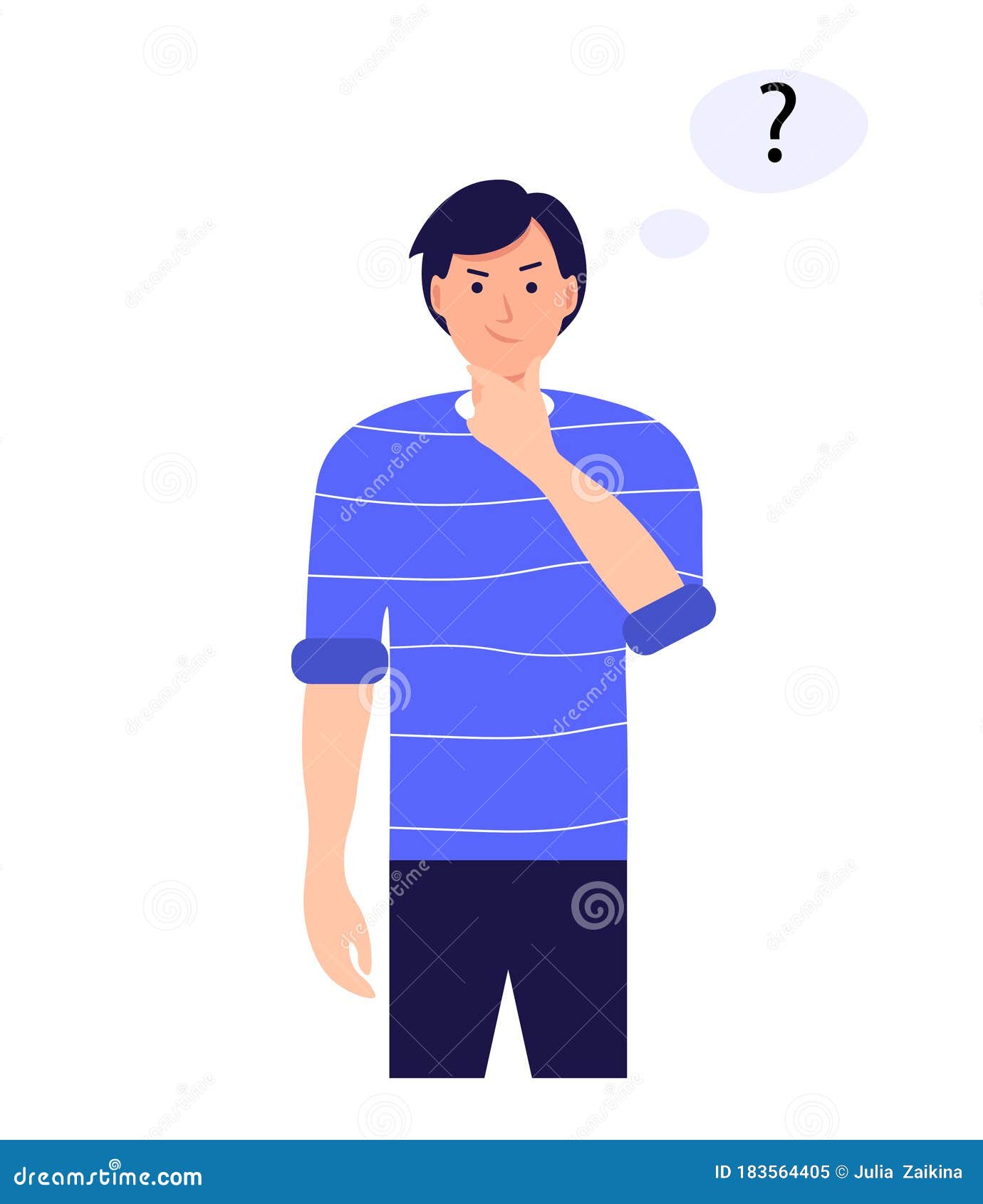 Thoughtful Man. a Smart Man or a Problem Solver Stock Illustration ...