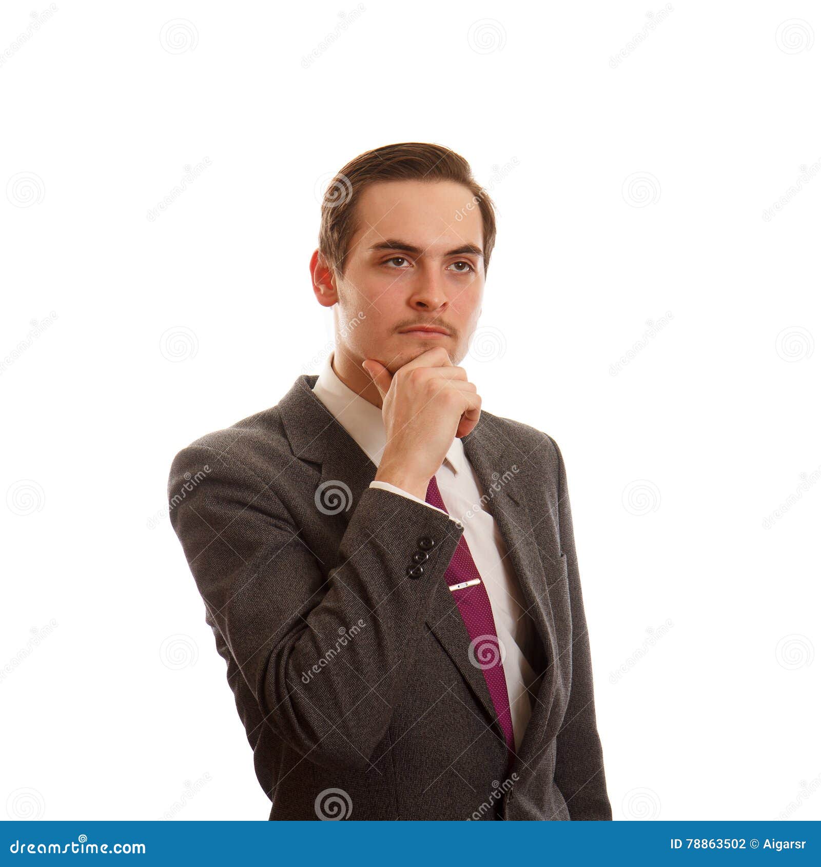 Thoughtful man in a suit stock photo. Image of shirt - 78863502