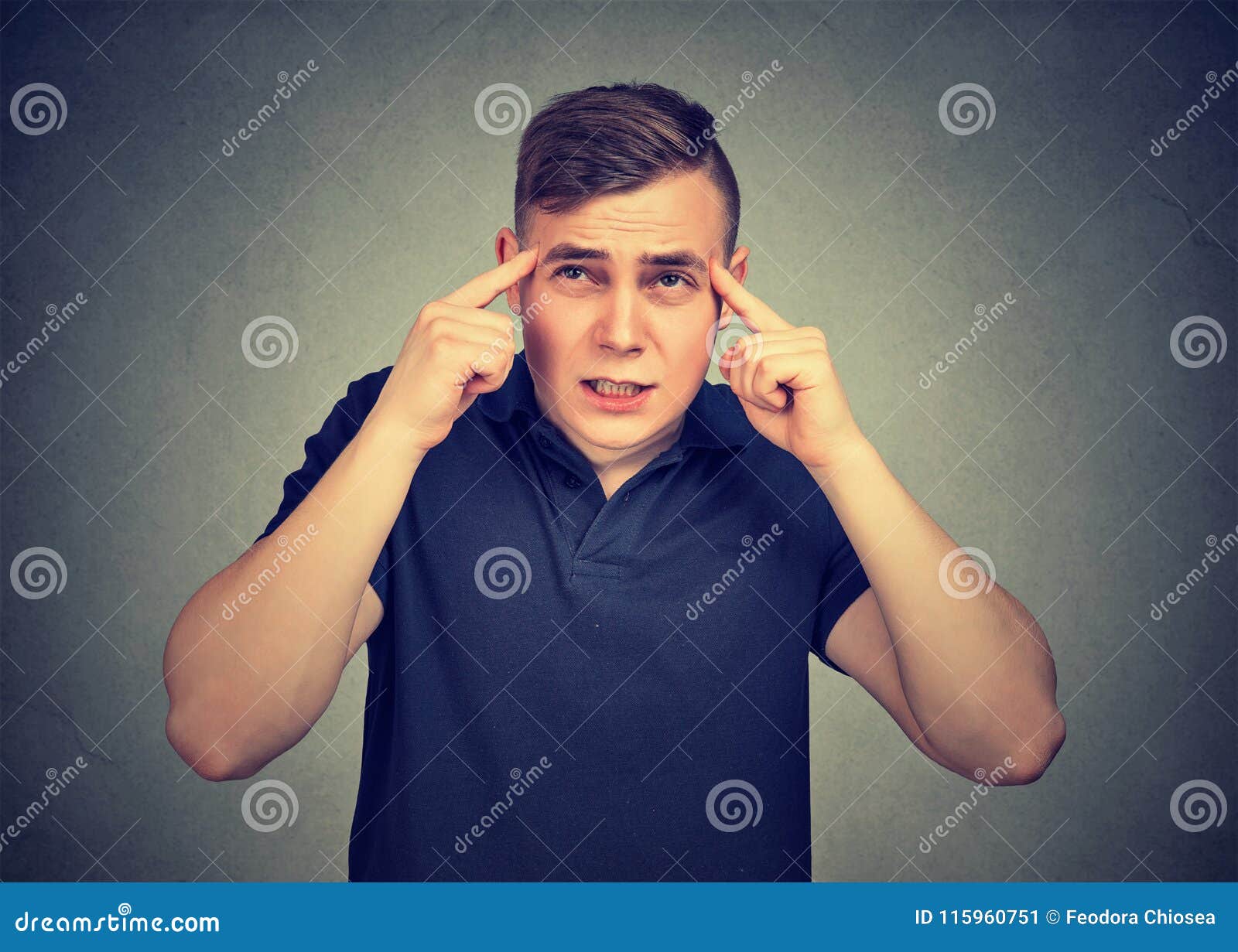 Thoughtful Man Thinking Very Intensely Concentrating Trying To Remember ...