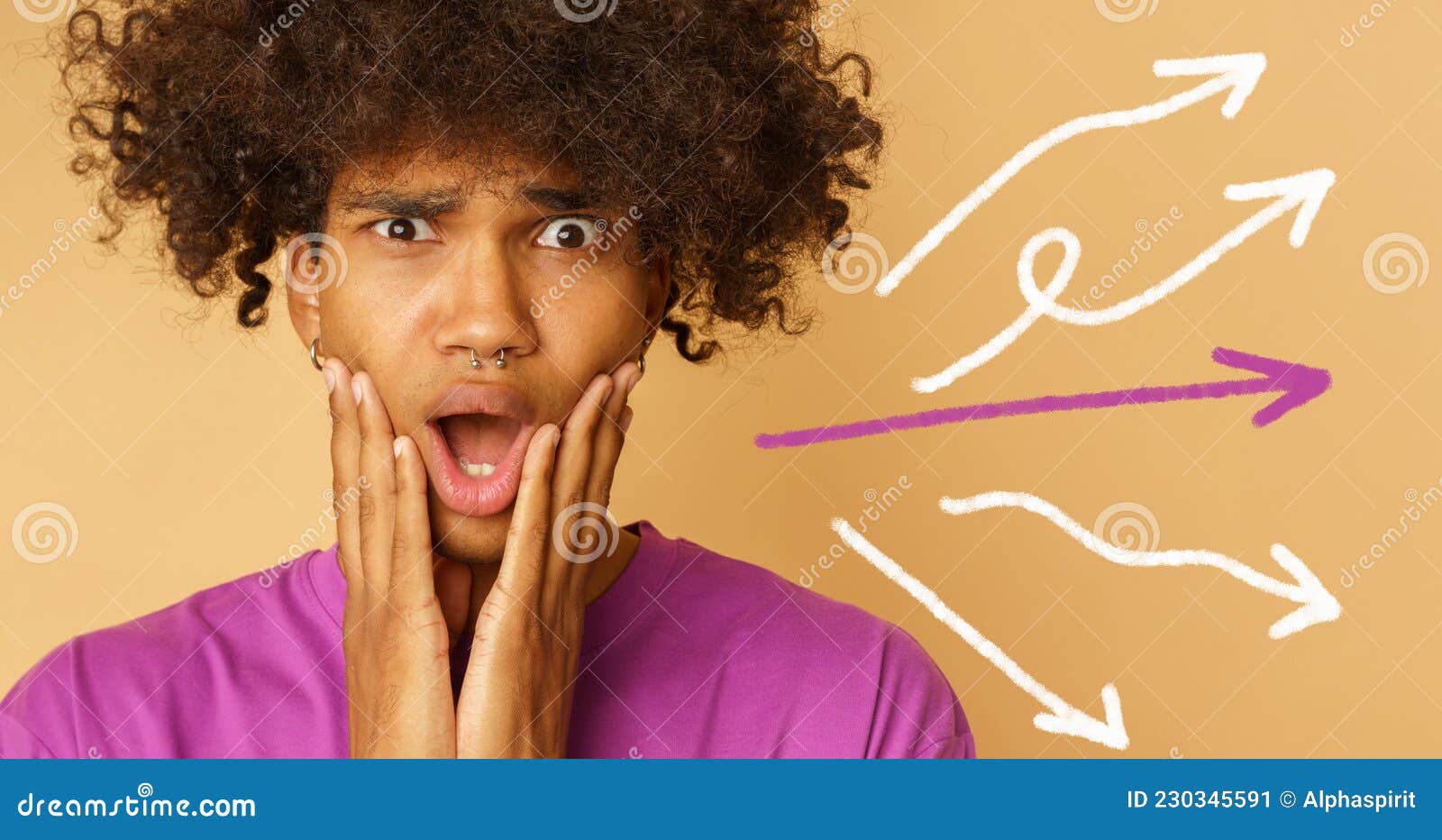 Thoughtful Man is Undecided about Which Way To Follow Stock Image ...