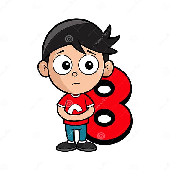 Thoughtful Math Boy Character Stock Vector - Illustration of ...