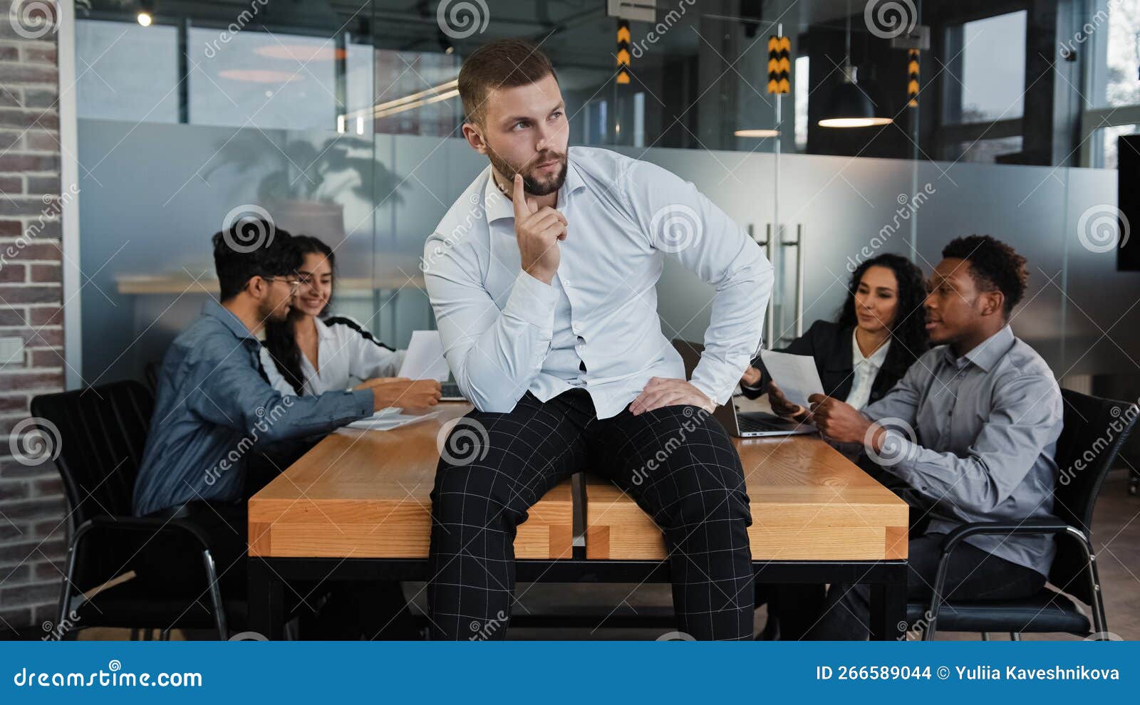 Thoughtful Pensive Man Leader Boss Businessman Company CEO Sitting on ...