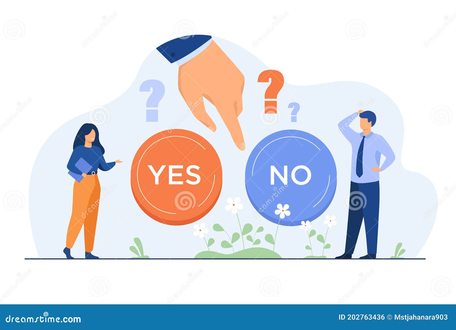 Thoughtful People Making Difficult Choice between Two Options Stock ...