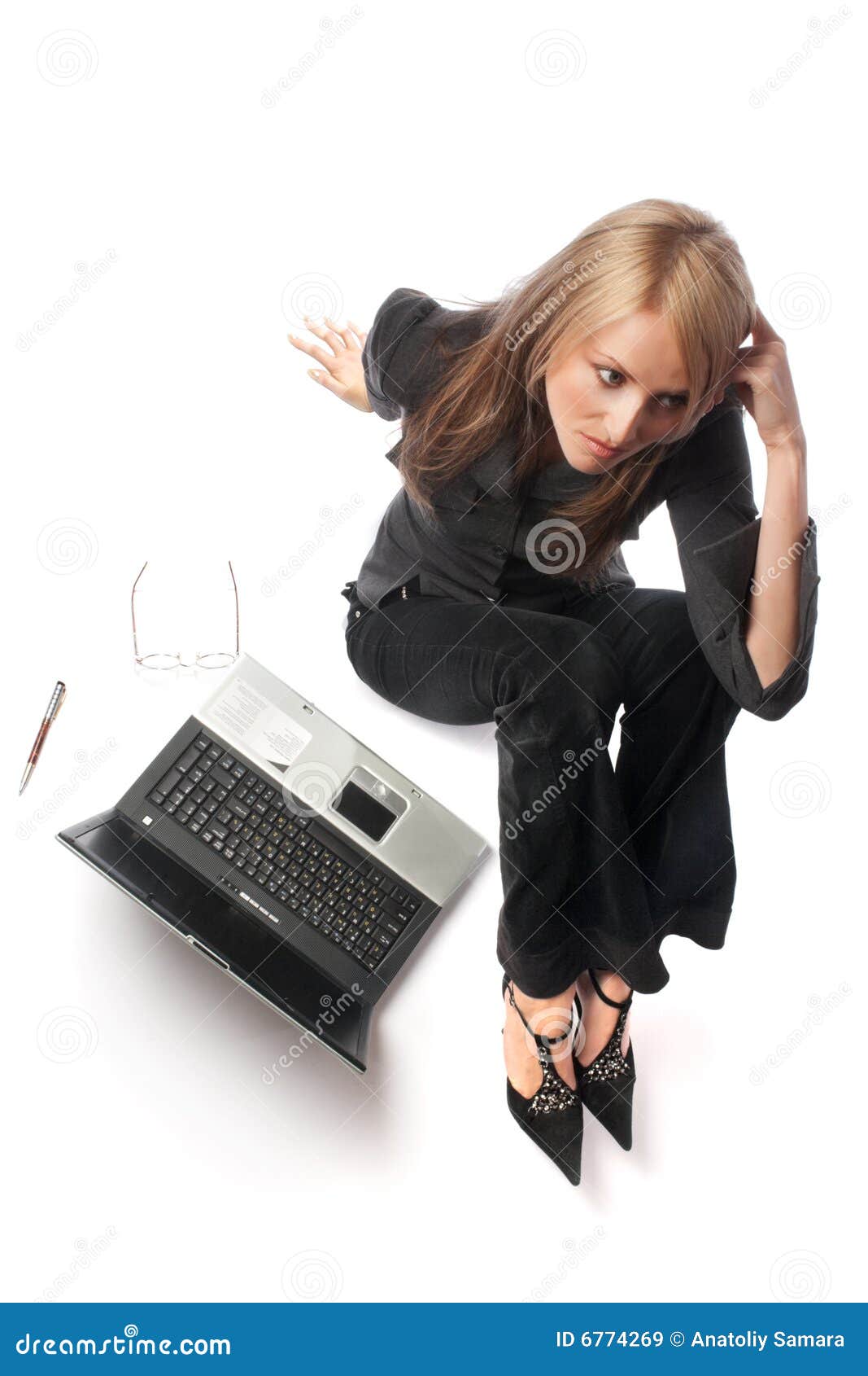 Thoughtful or Perplexed Young Woman Stock Image - Image of girl, people ...