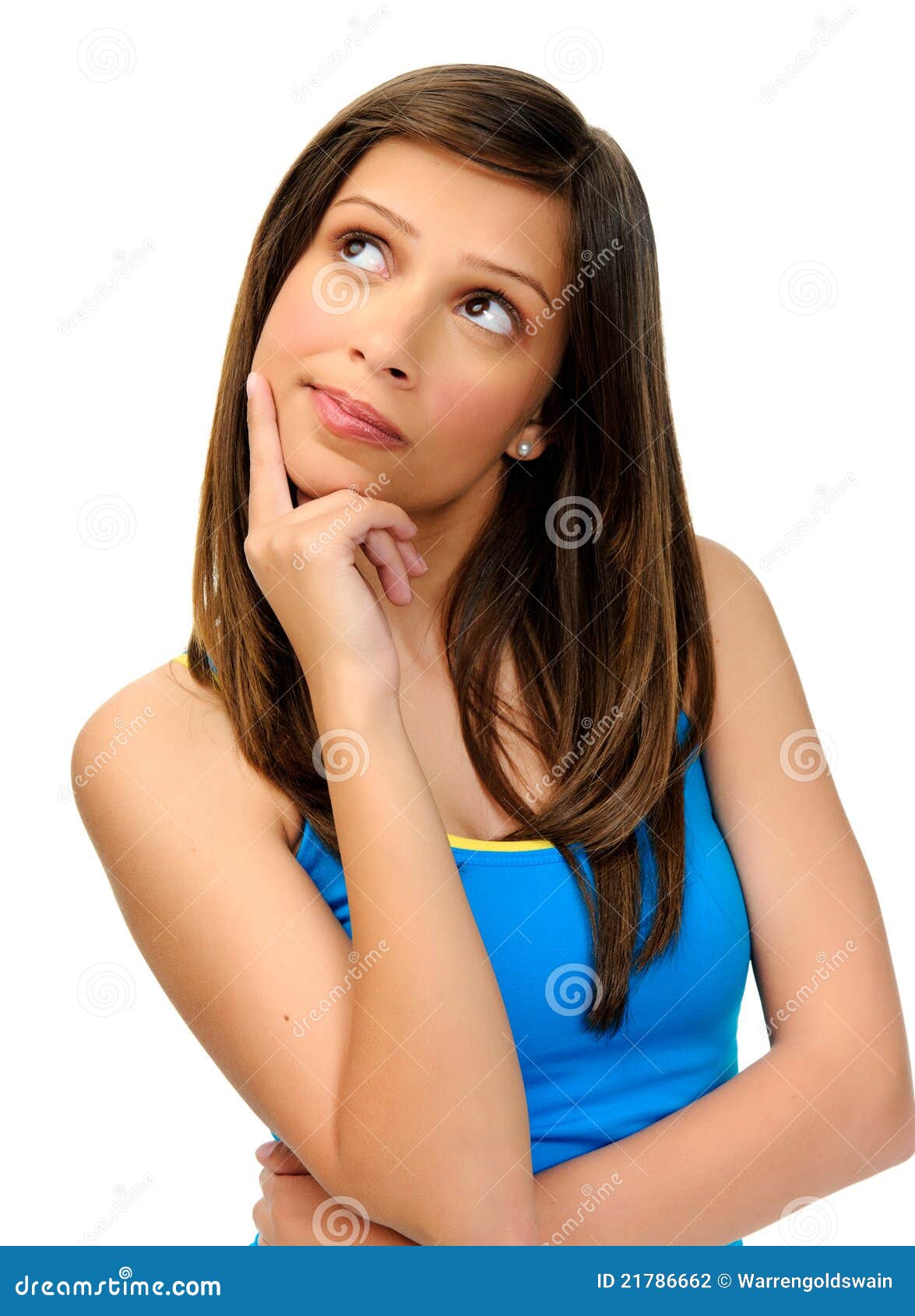 Thoughtful pose stock photo. Image of asian, female, studio - 21786662