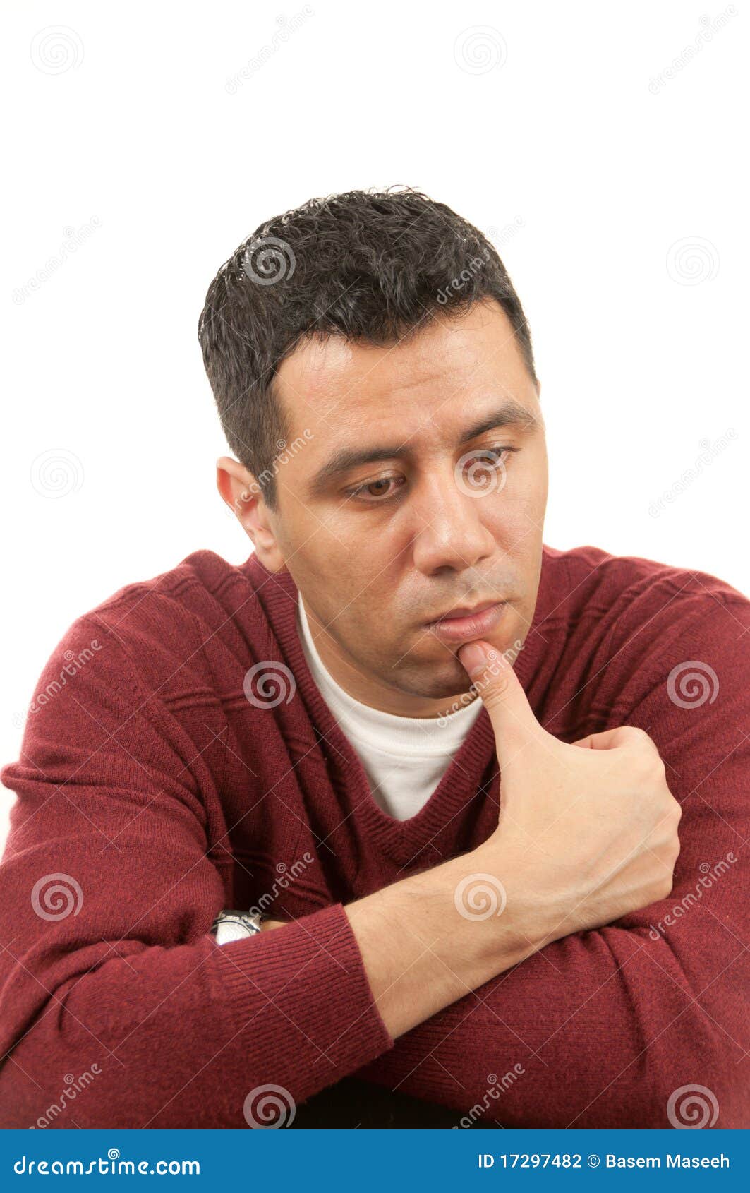 Thoughtful sad man stock photo. Image of showing, businessman - 17297482