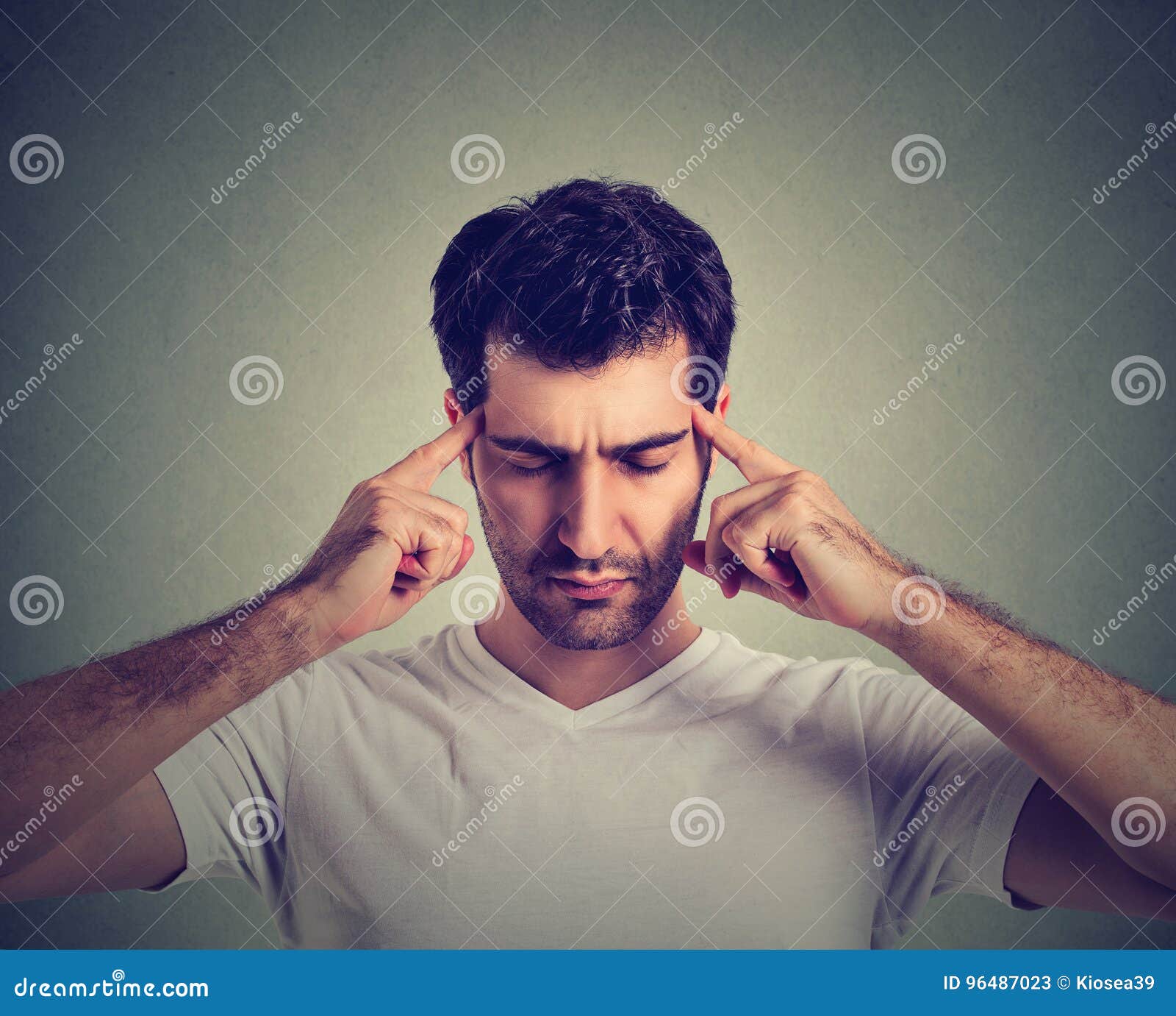 Thoughtful Sad Man Thinking Very Intensely Concentrating Stock Image - Image of intellectual ...