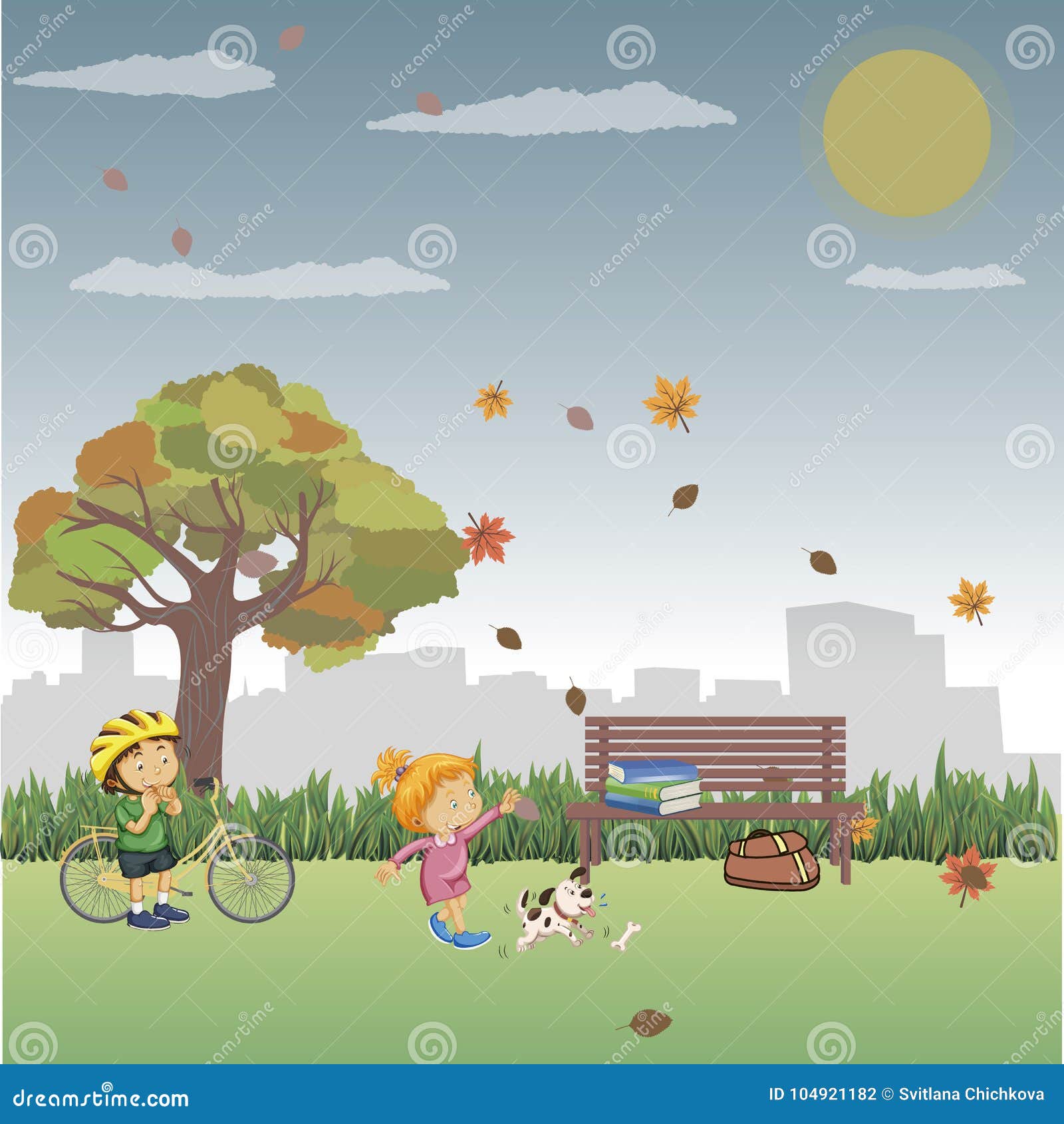 A Thoughtful Schoolboy Sits on a Park Bench. Stock Vector ... A Thoughtful Schoolboy Sits on a Park Bench. Stock Vector ...