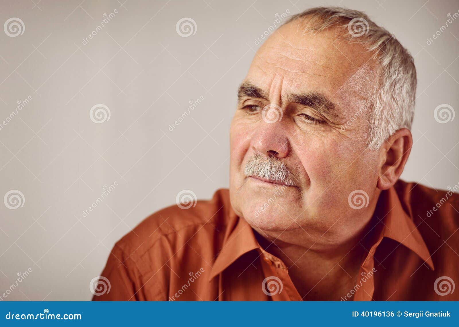 Thoughtful Senior Man Sitting Reminiscing Stock Photo - Image of wisdom ...