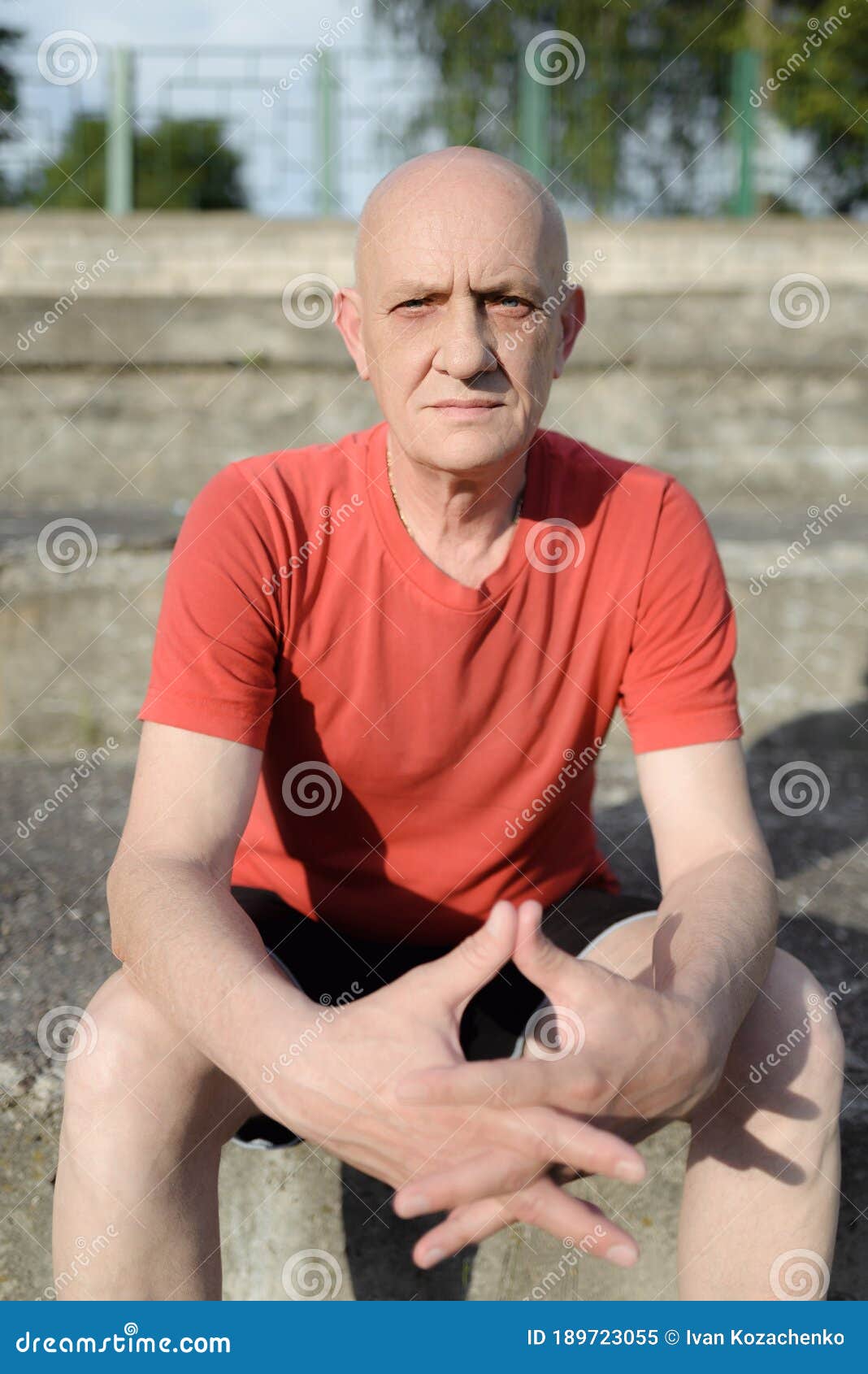 Thoughtful Serious Old Man Lost in Thoughts in the Park, Focused ...