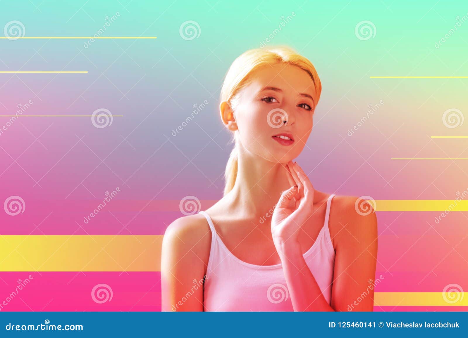 Thoughtful Student Visiting a Gallery and Feeling Interested Stock ...