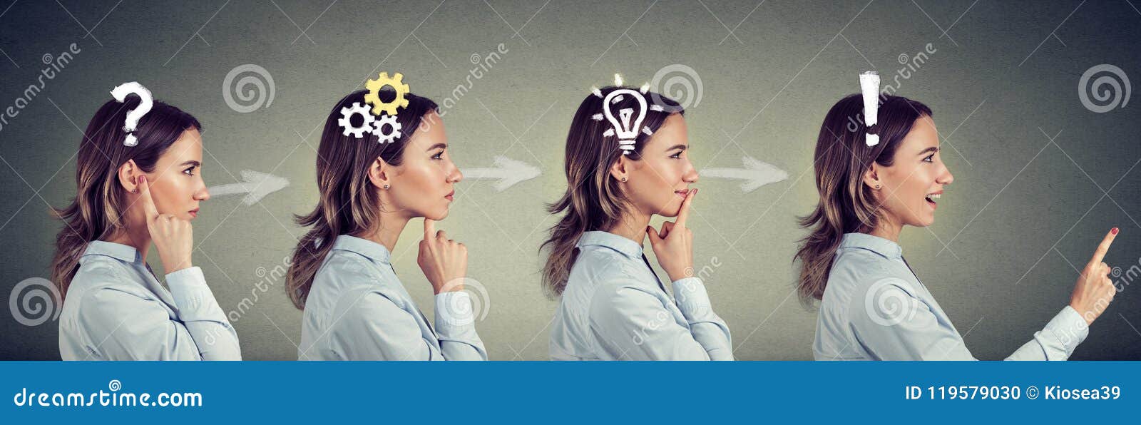 Thoughtful, Thinking, Finding a Solution Woman Stock Photo - Image of ...