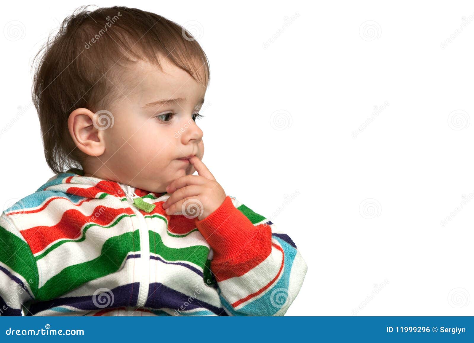 Thoughtful toddler stock photo. Image of portrait, innocence - 11999296