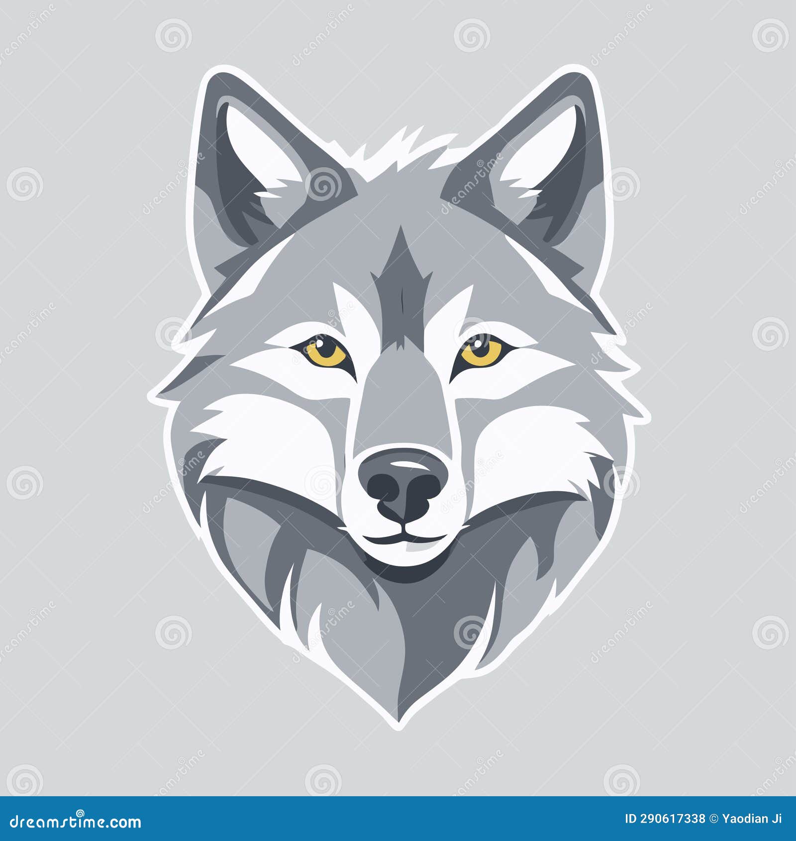 A Thoughtful Wolf, Thinking about Something, Gray and White Stock ...