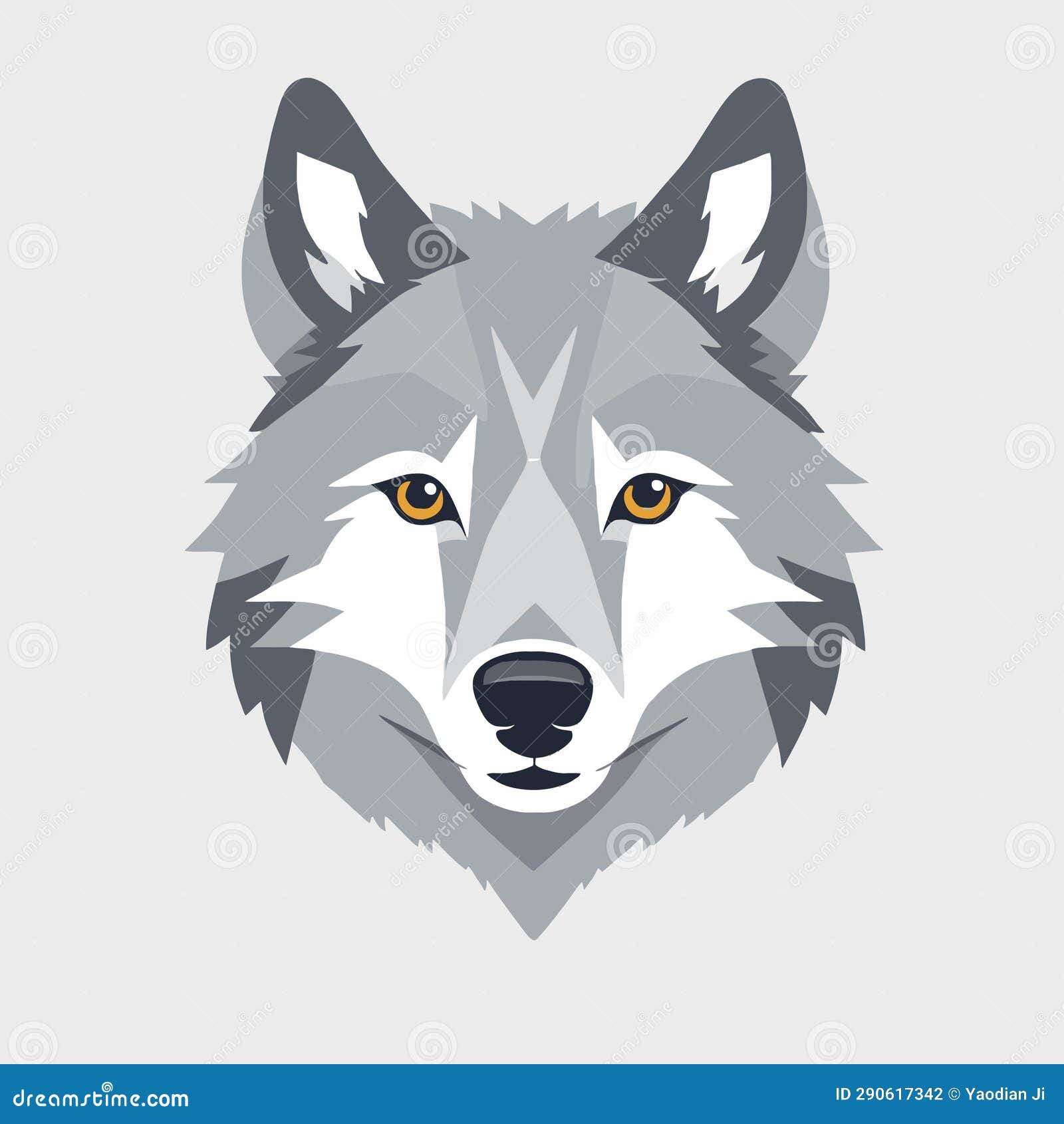 A Thoughtful Wolf, Thinking about Something, Looking Ahead Stock Vector - Illustration of ...