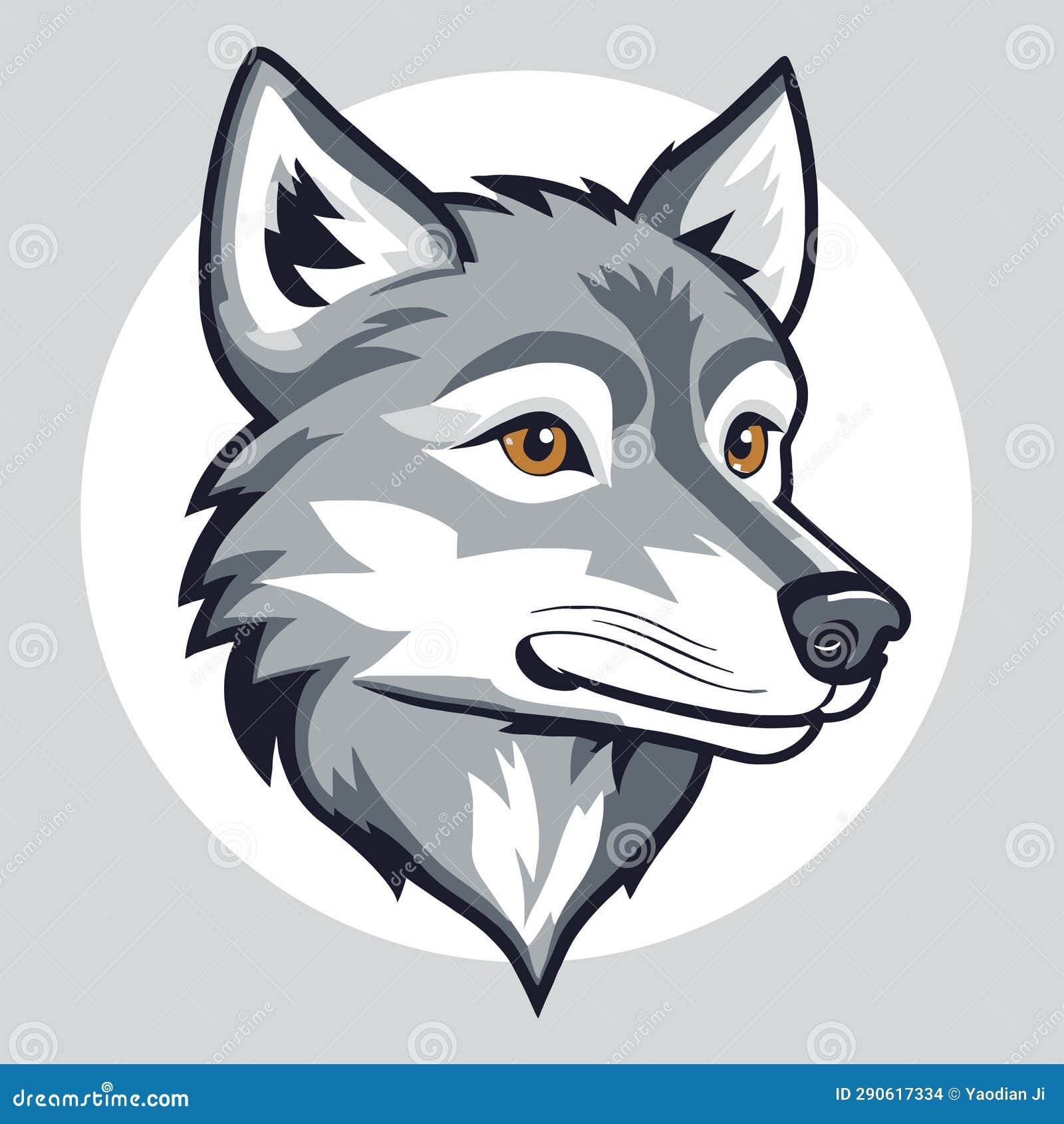 A Thoughtful Wolf, Thinking about Something, Vector Graphics Stock ...