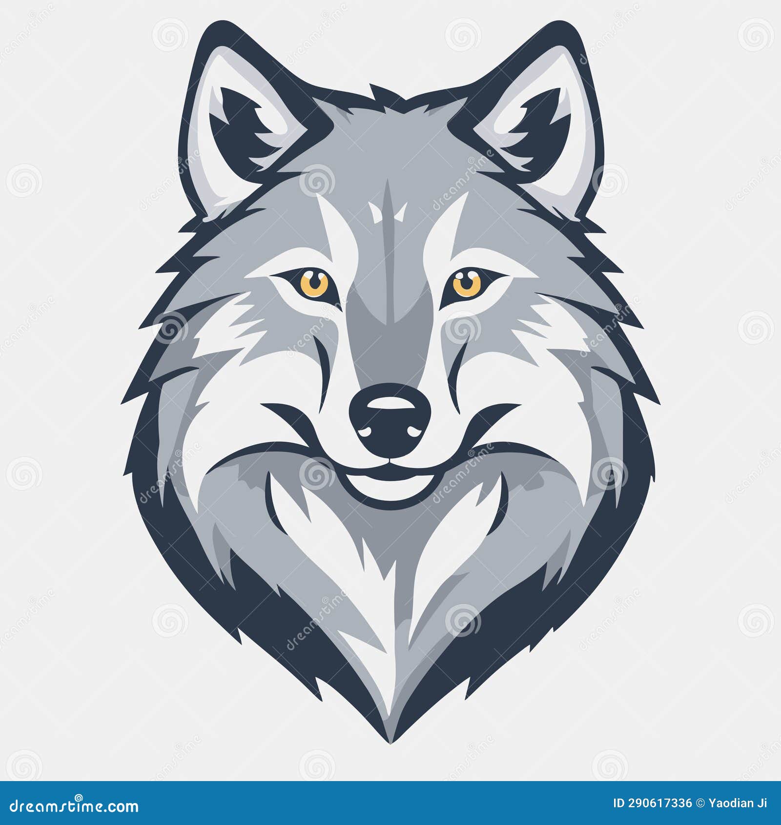 A Thoughtful Wolf, Thinking about Something, Vector Graphics Stock ...