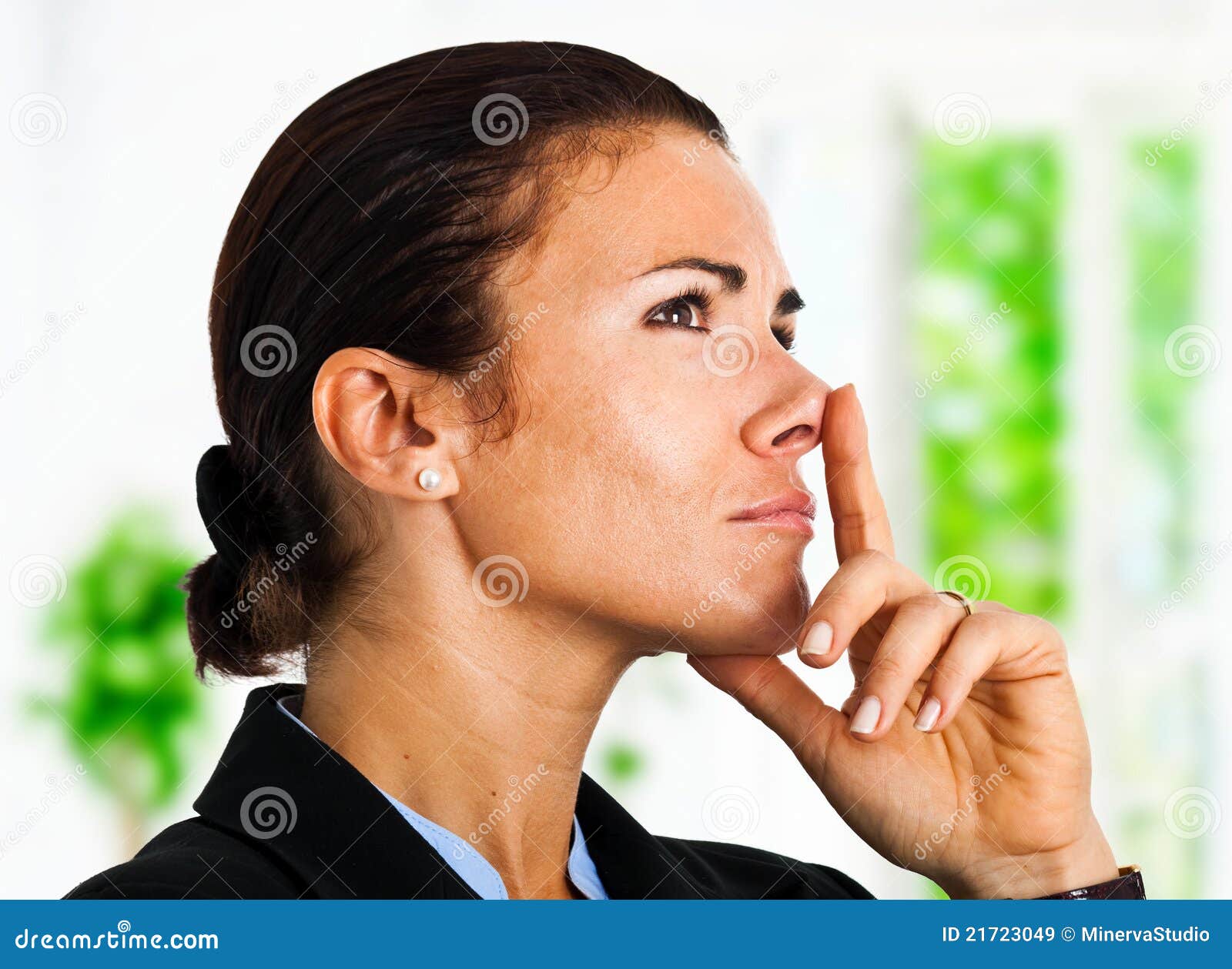 Thoughtful woman stock image. Image of look, woman, cute - 21723049