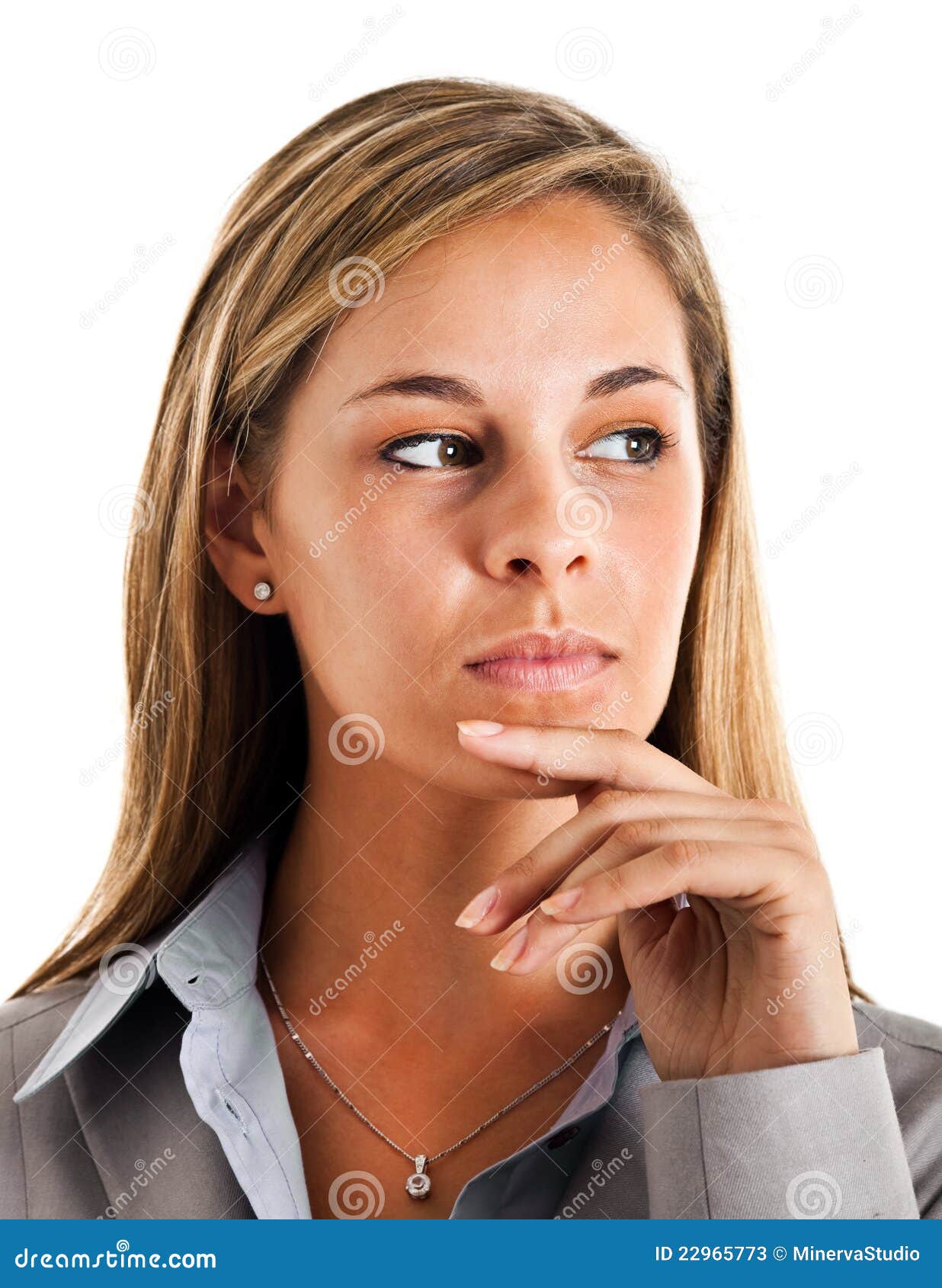 Thoughtful woman stock image. Image of smiling, think - 22965773