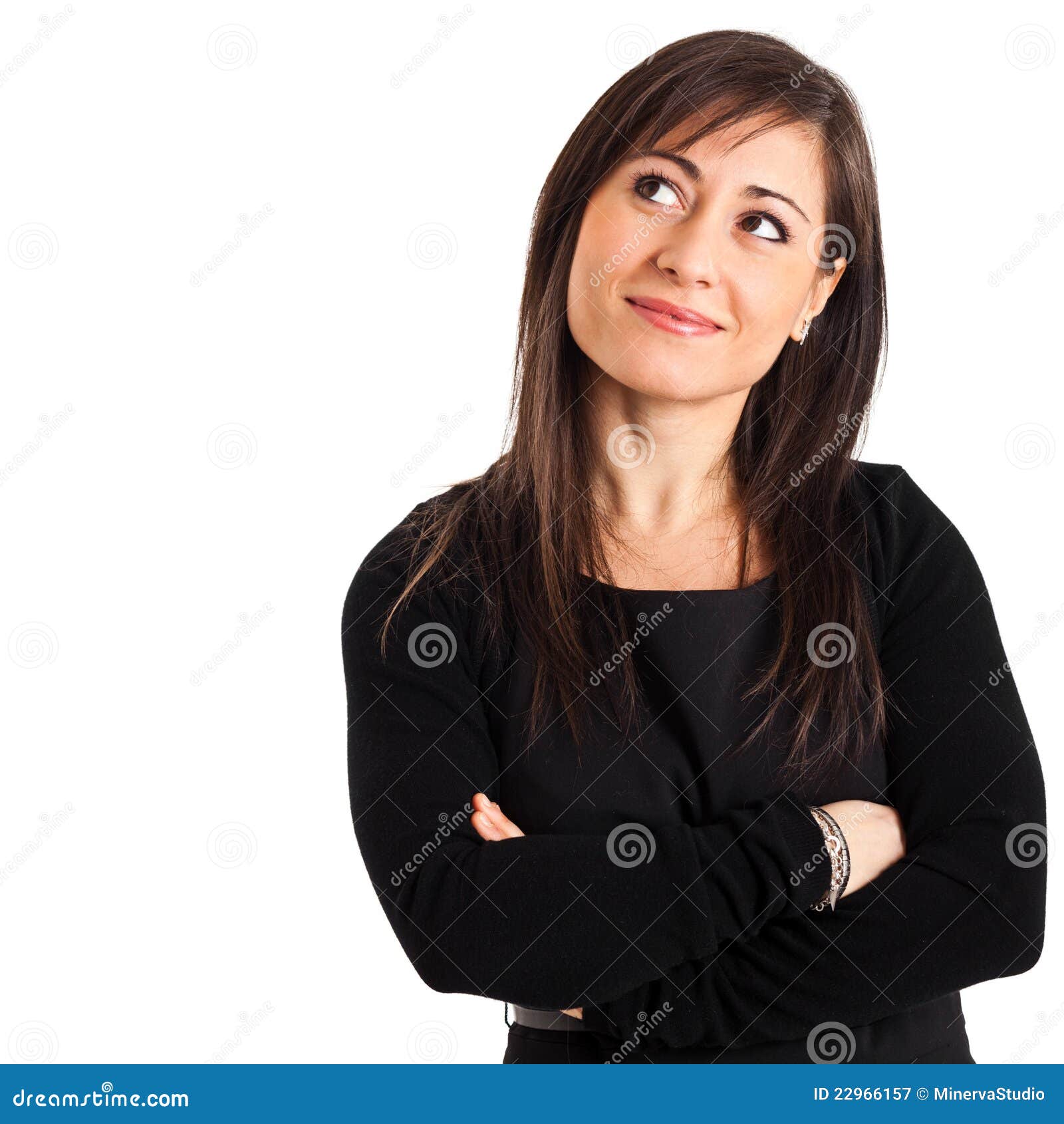 Thoughtful woman stock image. Image of concentration - 22966157