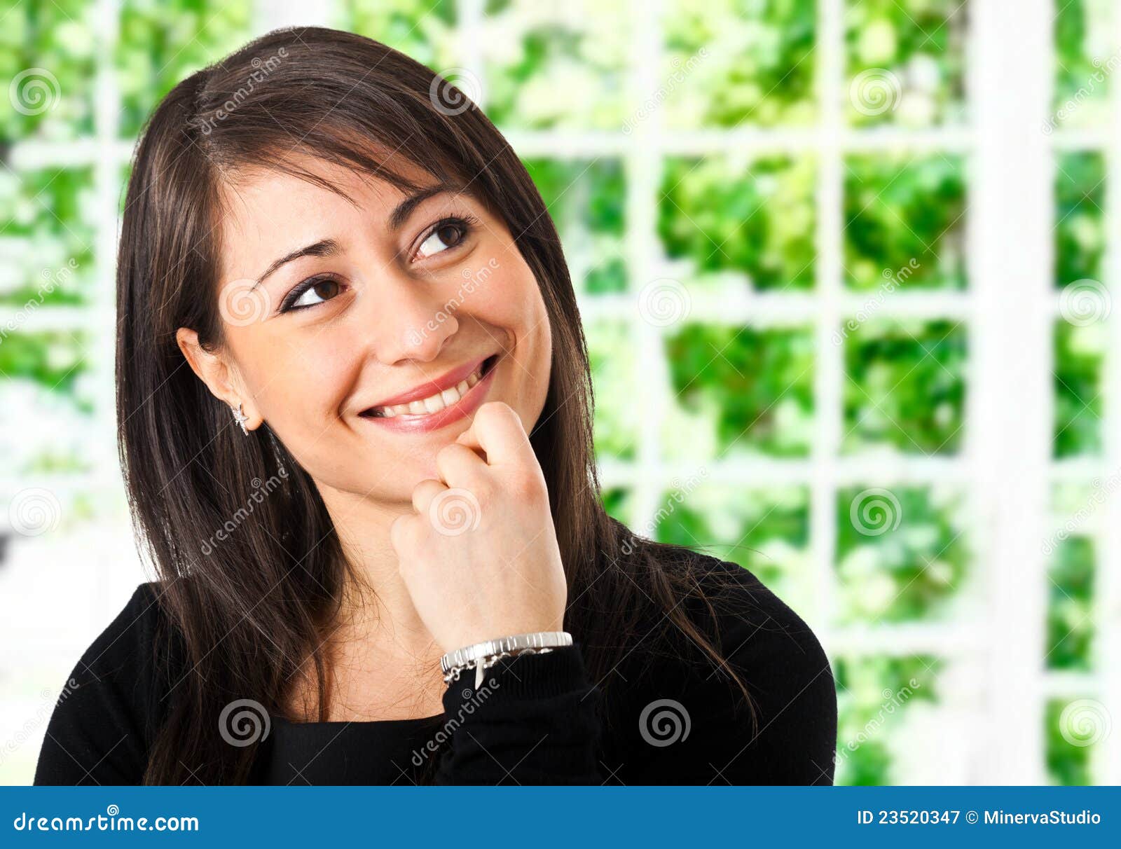 Thoughtful woman stock image. Image of think, thinking - 23520347