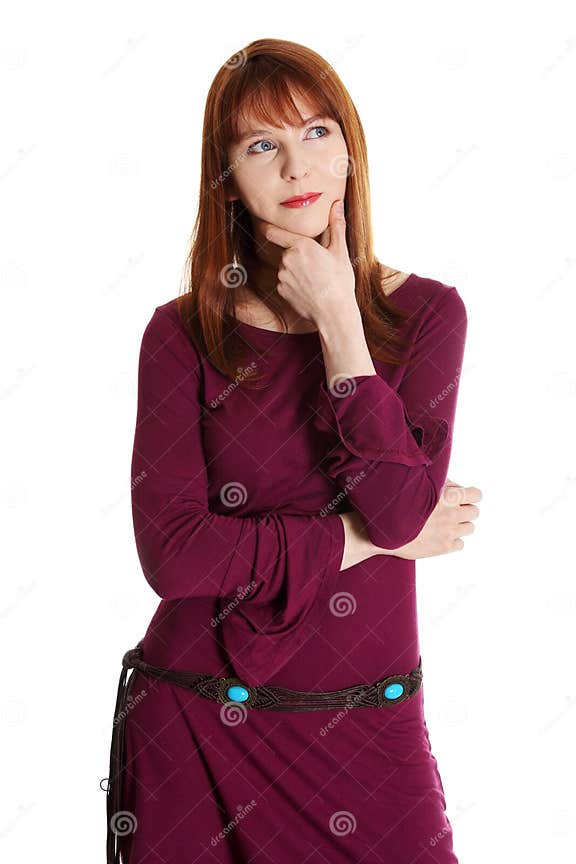 Thoughtful woman stock image. Image of stare, face, portrait - 24329587