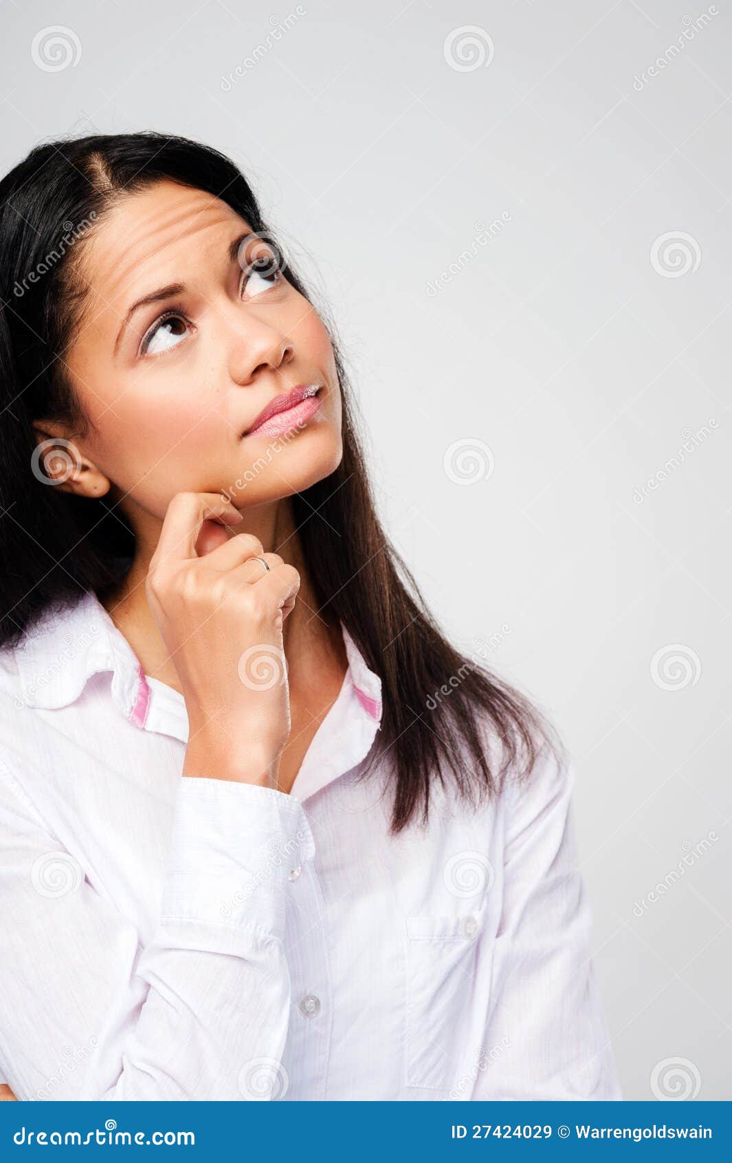 Thoughtful woman stock image. Image of lady, copyspace - 27424029