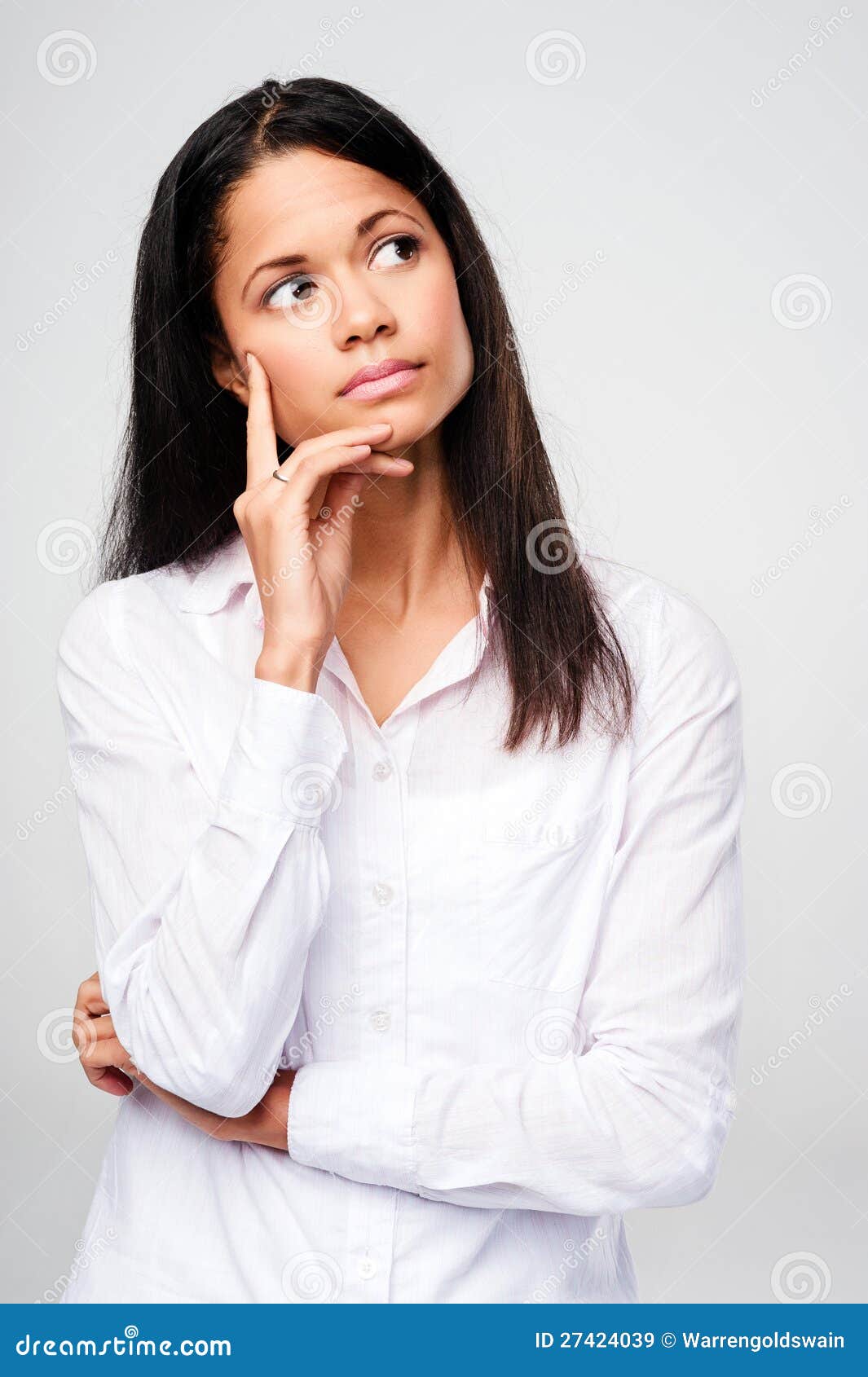 Thoughtful woman stock image. Image of copy, contemplative - 27424039