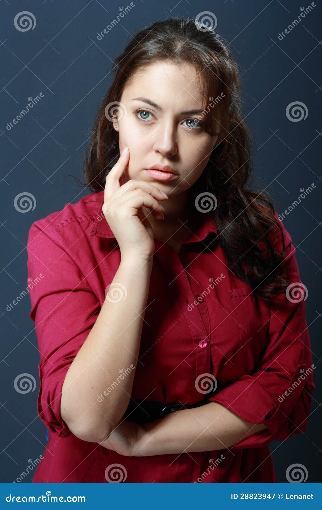 Thoughtful woman stock image. Image of girls, hard, female - 28823947