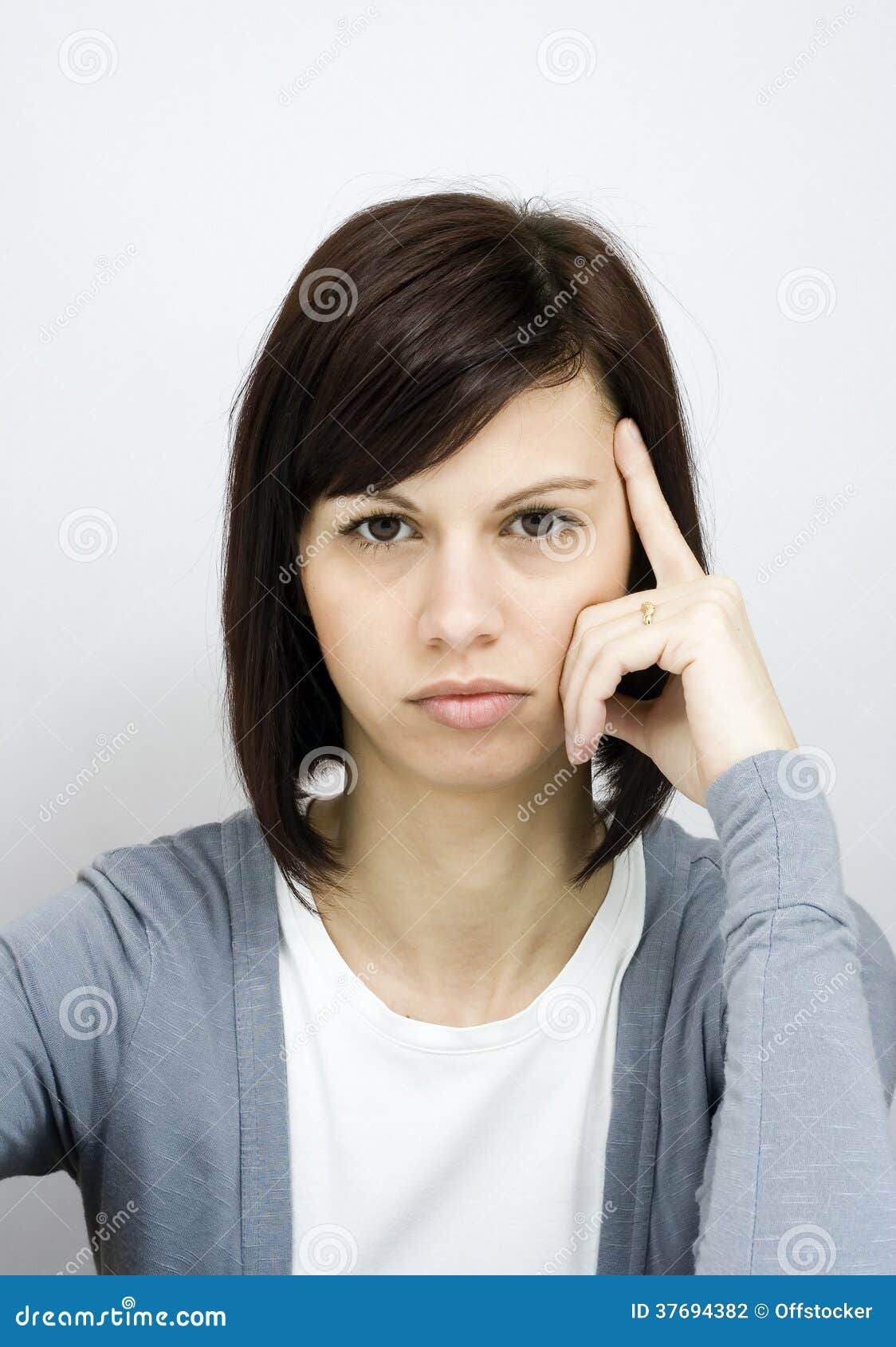 Thoughtful woman stock photo. Image of face, girl, background - 37694382